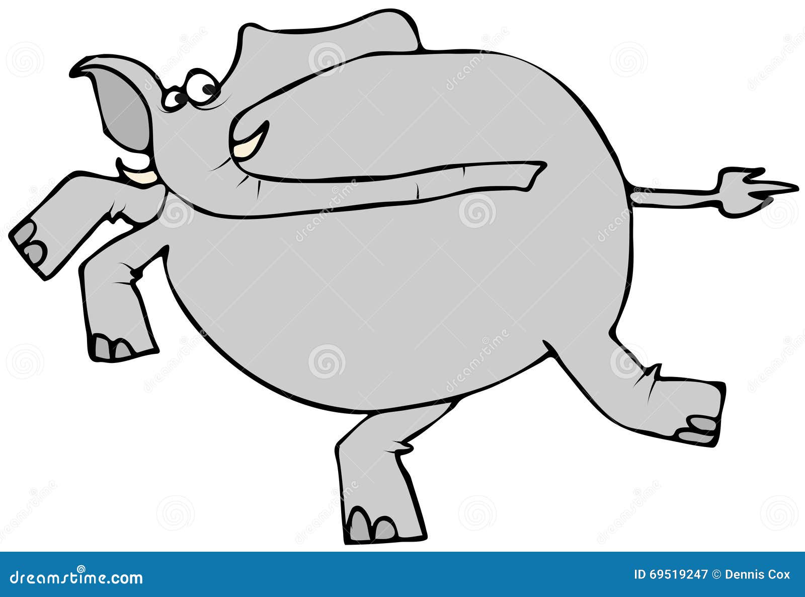 Frightened Elephant Running Stock Illustration - Illustration of ...