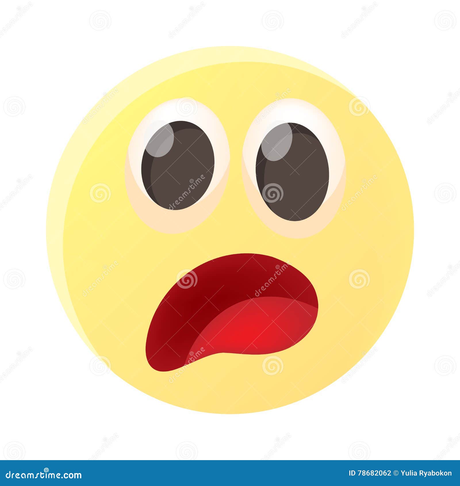 Frightened Emoticon. Scared Emoji. Afraid Smiley. Horrified Expression ...