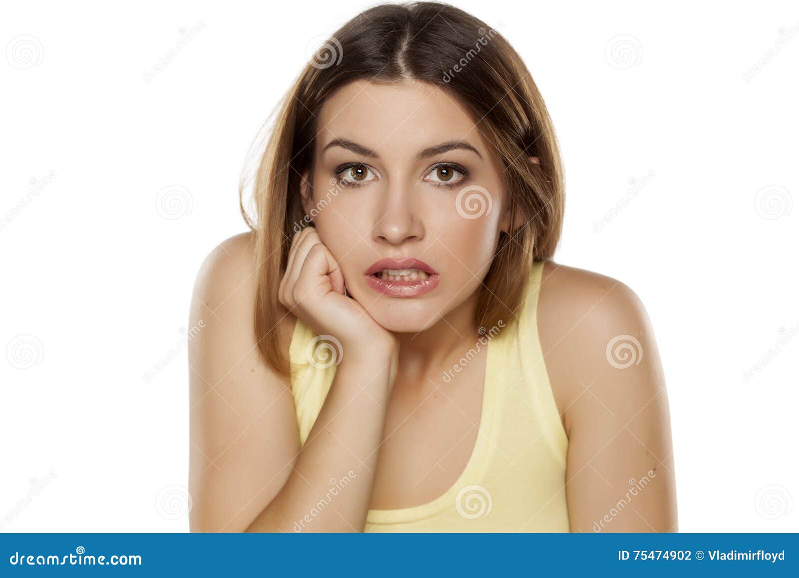 Frightened frightened stock photo. Image of sensuality - 75474902