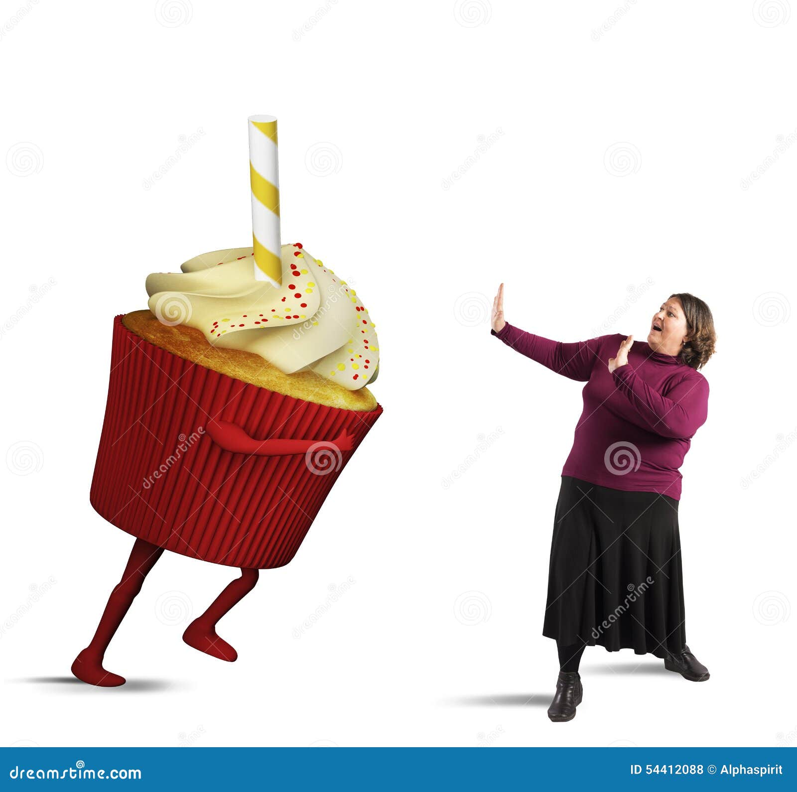 Frightened by Giant Cupcake Stock Photo - Image of angry, grease: 54412088