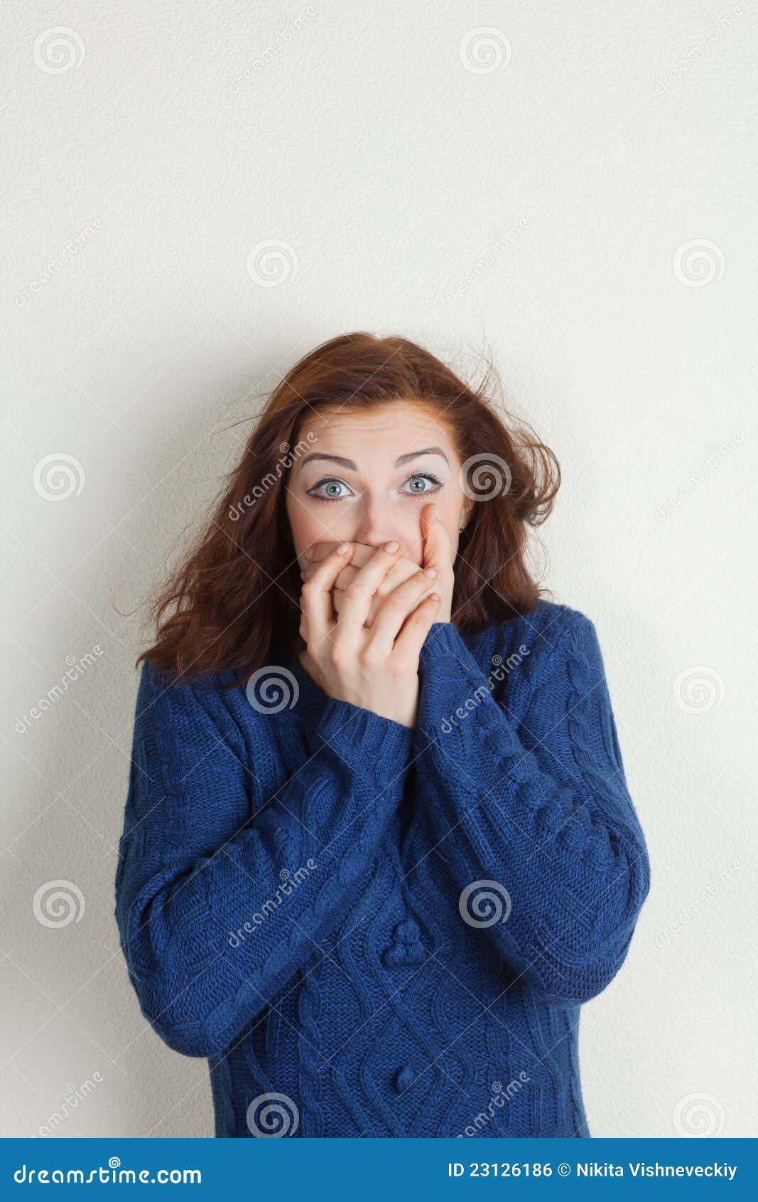 Frightened girl stock photo. Image of depressed, knitted - 23126186