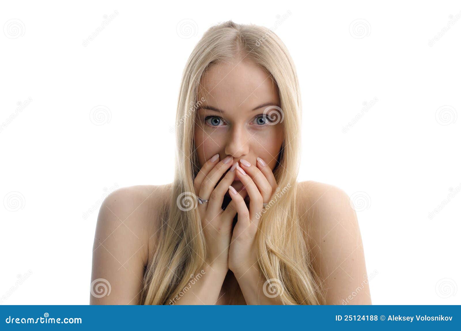 The frightened girl stock photo. Image of happy, hair - 25124188