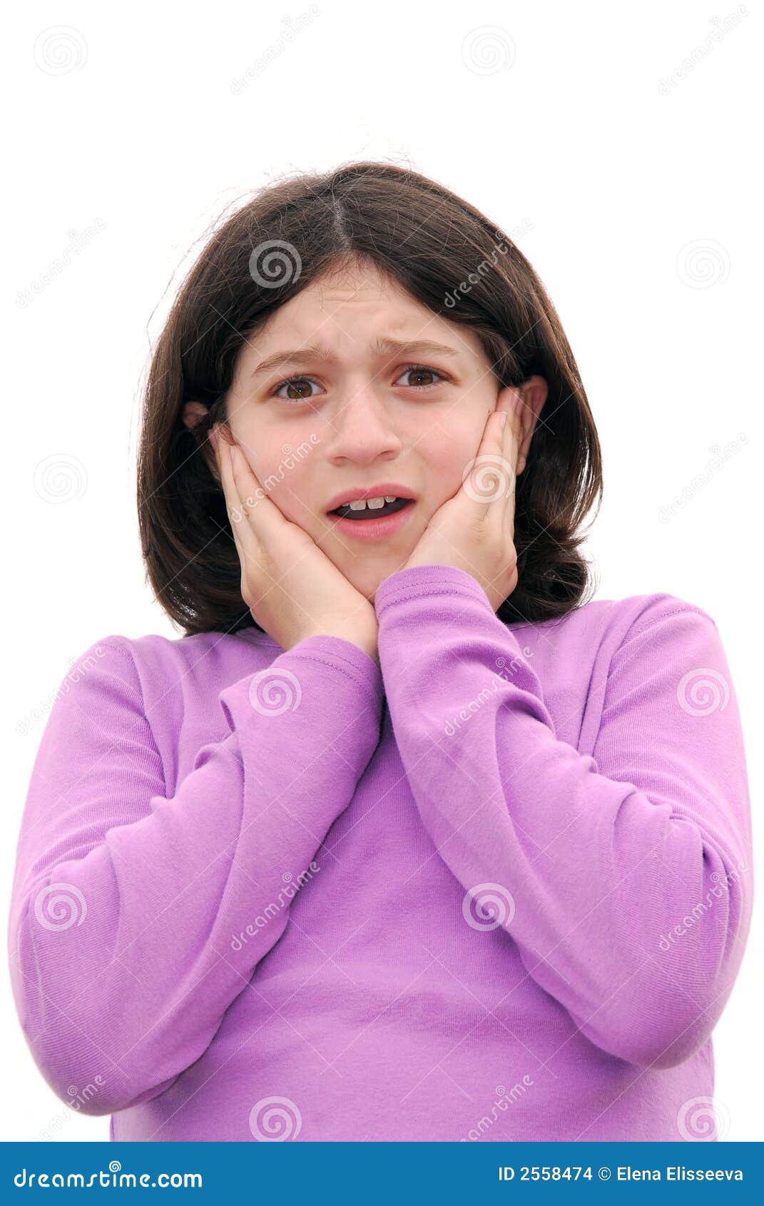 Frightened girl stock photo. Image of girl, dismay, holding - 2558474