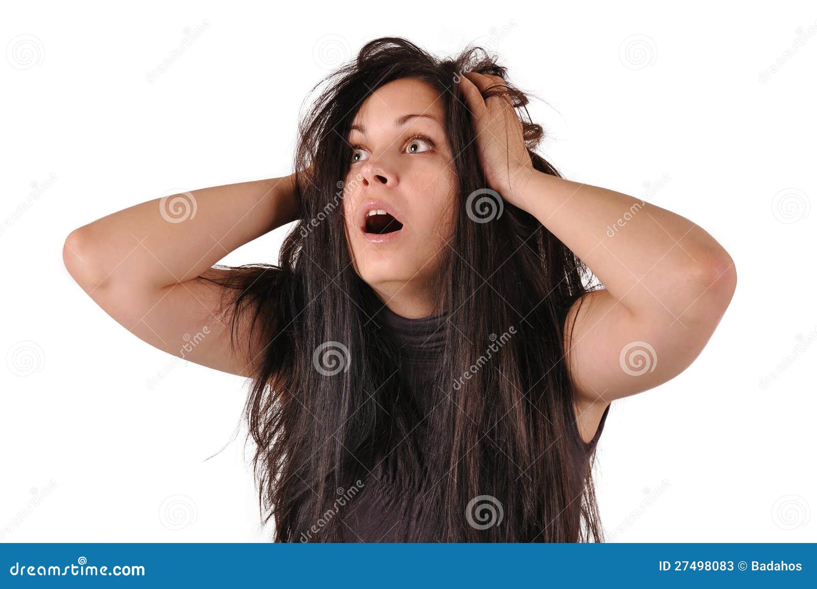 Frightened girl stock image. Image of caucasian, crazy - 27498083