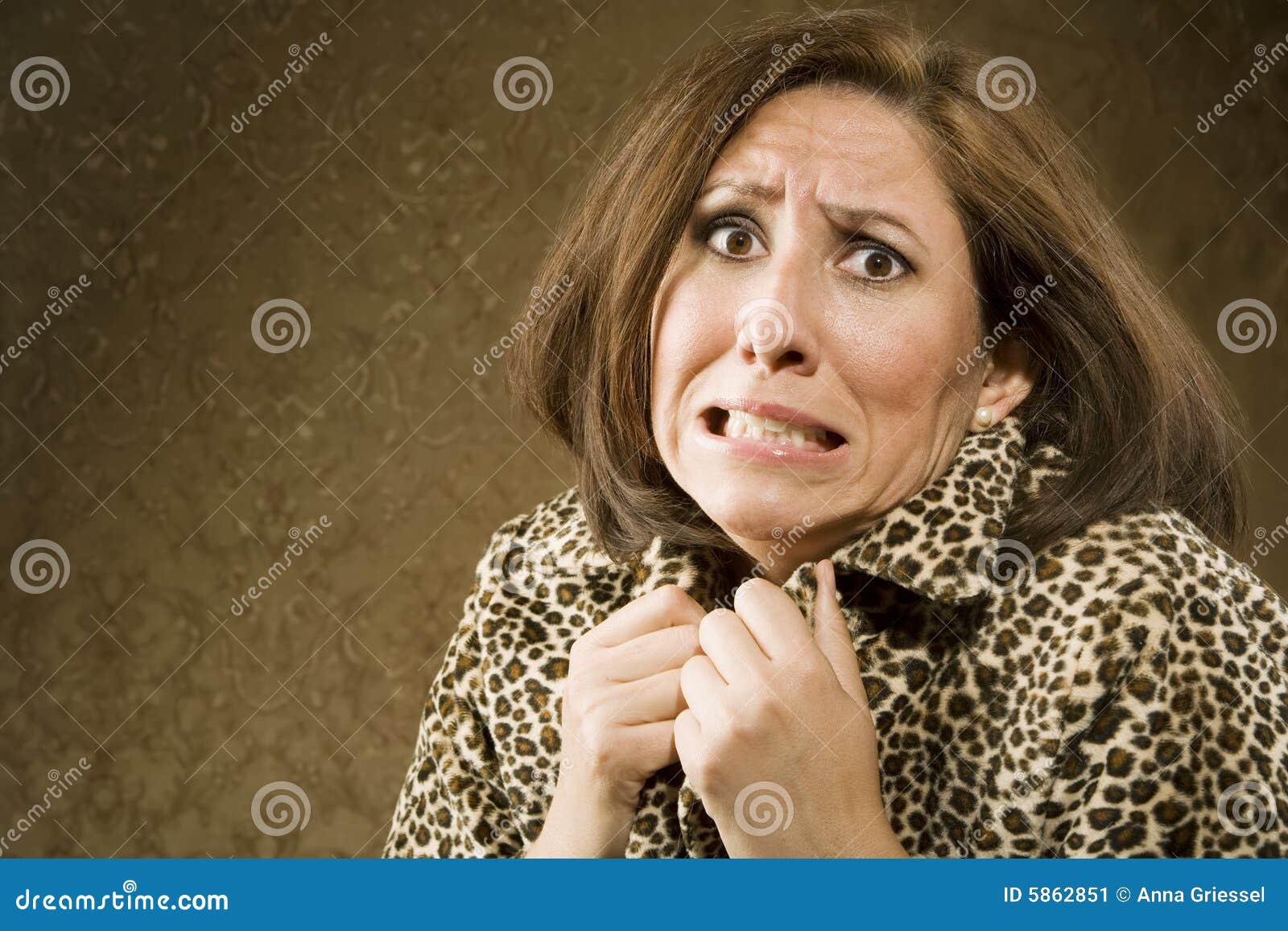 Frightened Hispanic Woman stock image. Image of teeth - 5862851