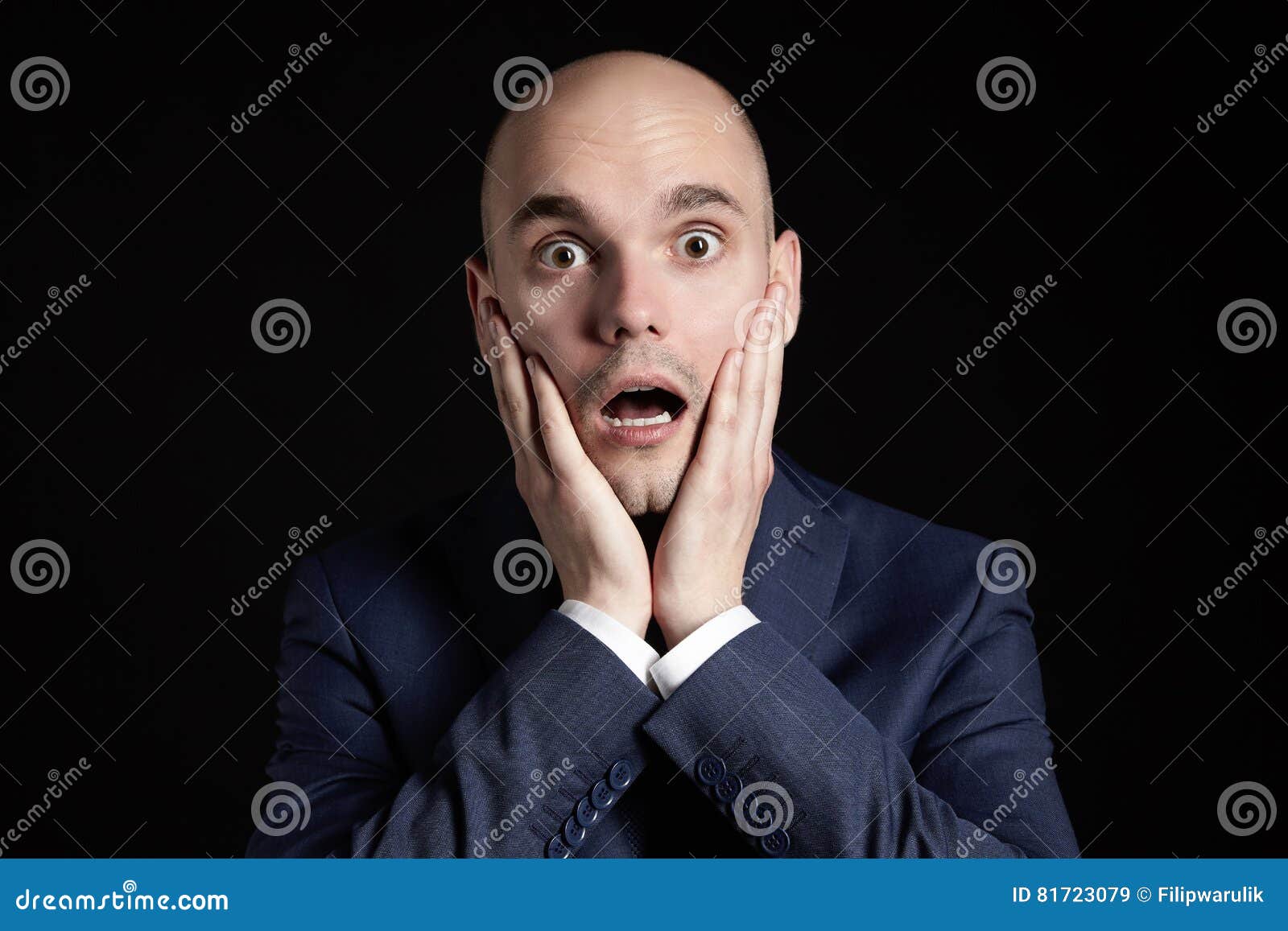 Frightened Man stock image. Image of headed, front, casual - 81723079