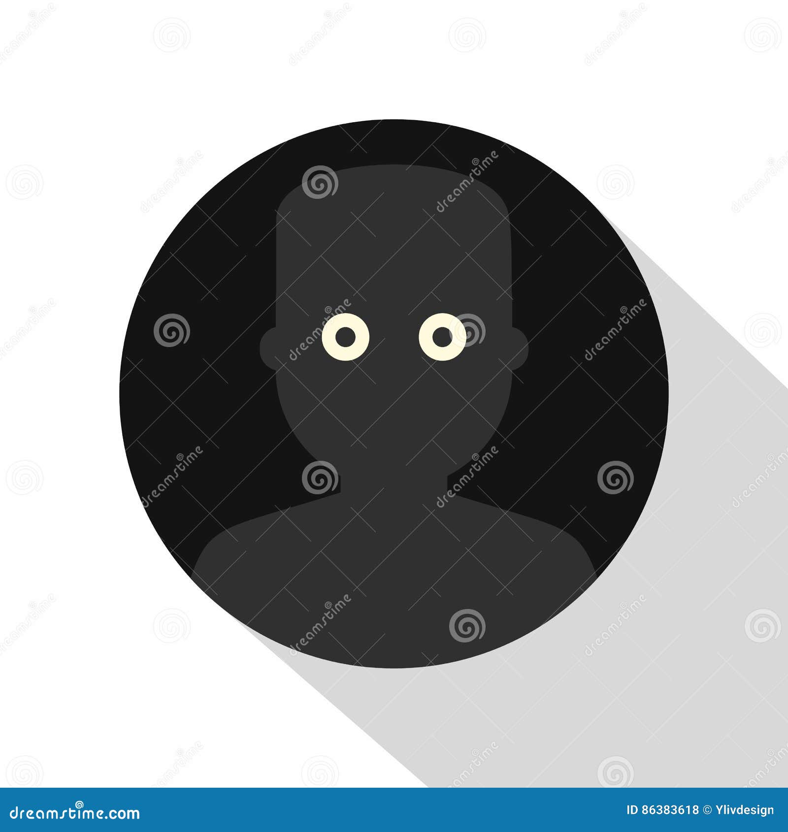 Frightened Man in the Darkness Icon, Flat Style Stock Vector ...