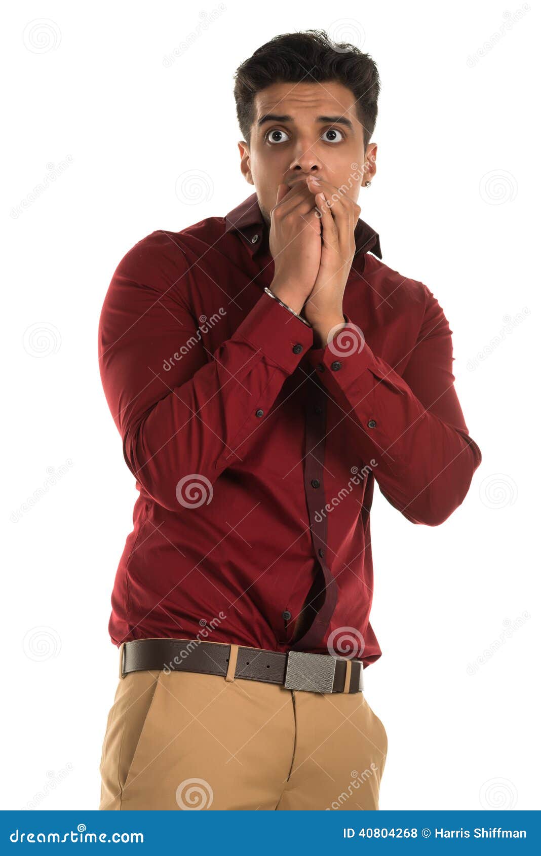 Frightened man stock photo. Image of slacks, east, scared - 40804268