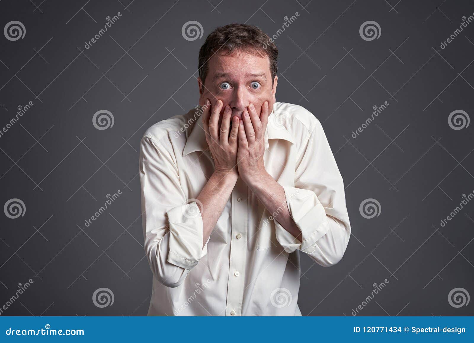 Frightened man stock photo. Image of afraid, nightmare - 120771434