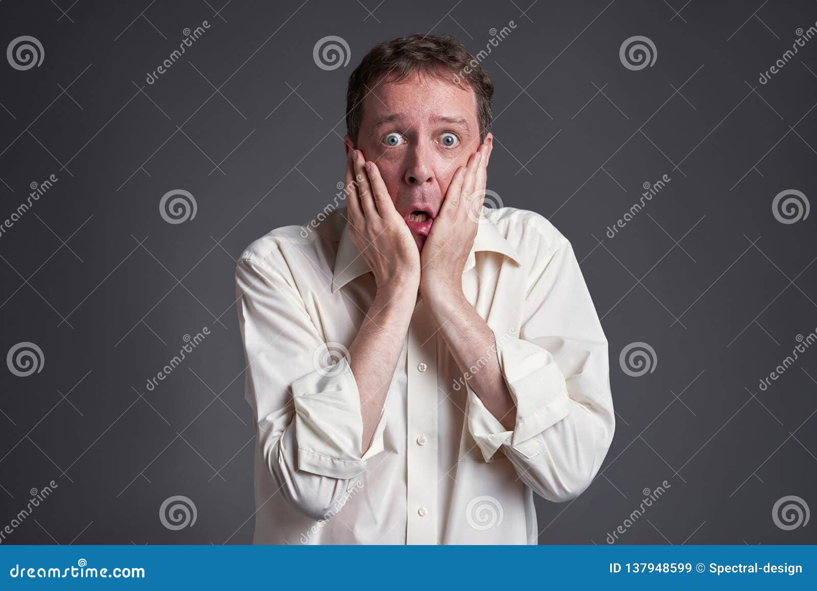 Frightened man stock image. Image of confused, afraid - 137948599