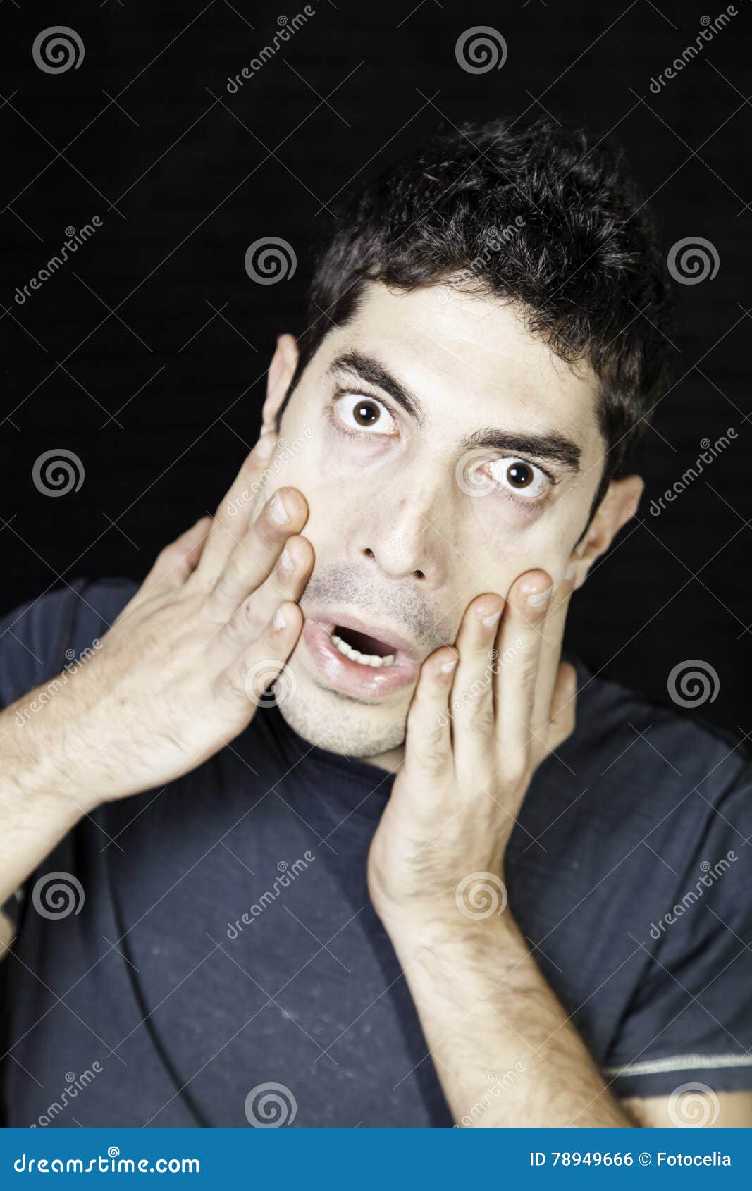 Frightened man screaming stock photo. Image of scream - 78949666