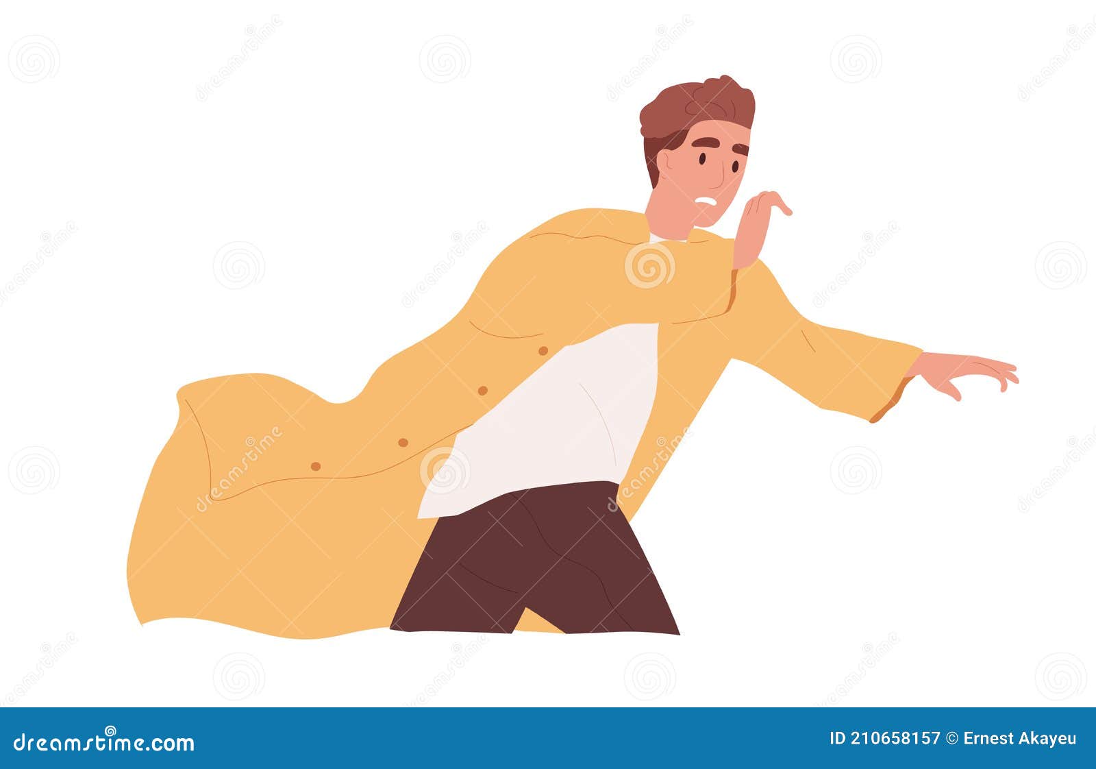 Frightened and Scared Person Running Away in Panic or Escaping from ...