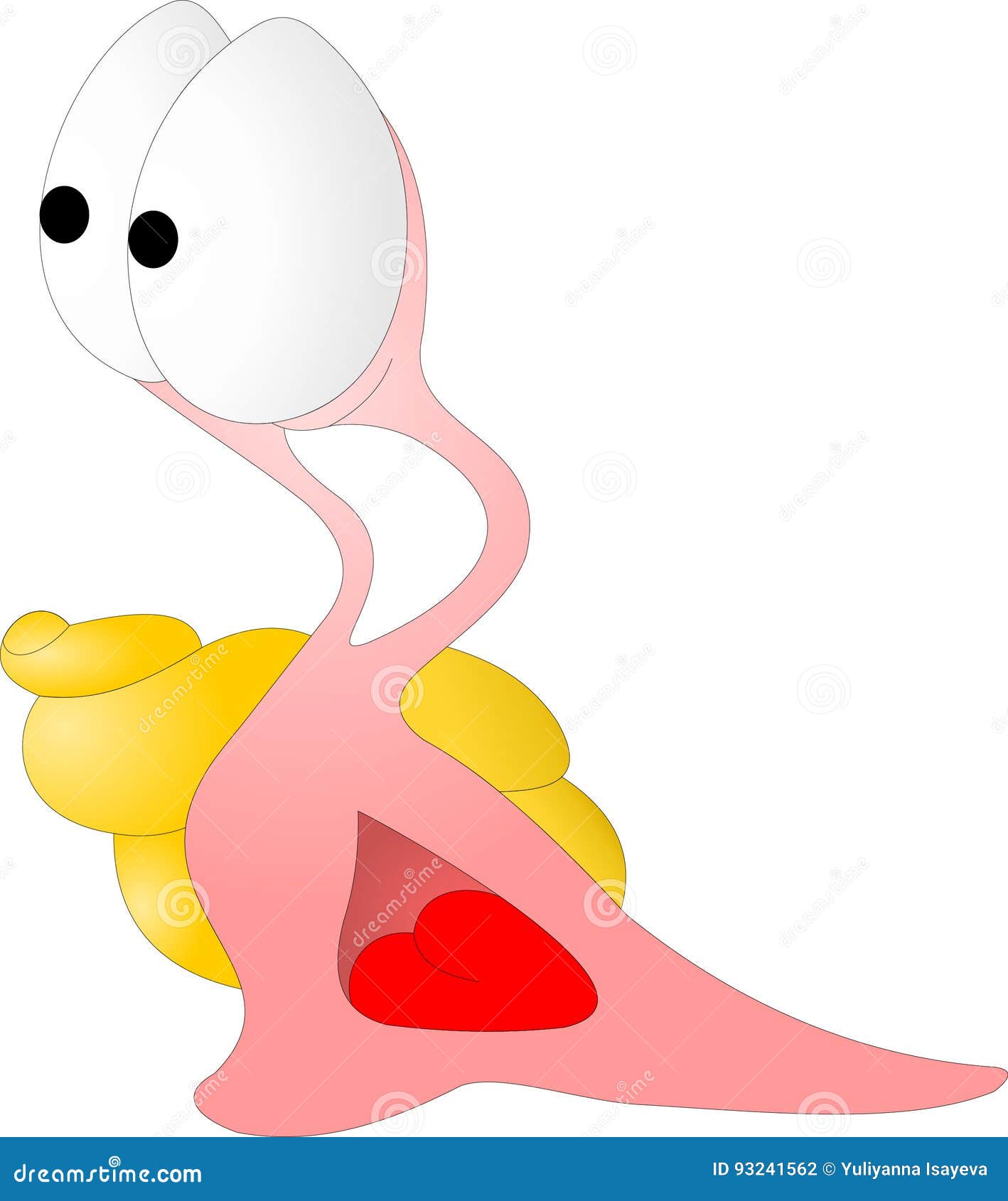 Frightened snail stock vector. Illustration of phobia - 93241562