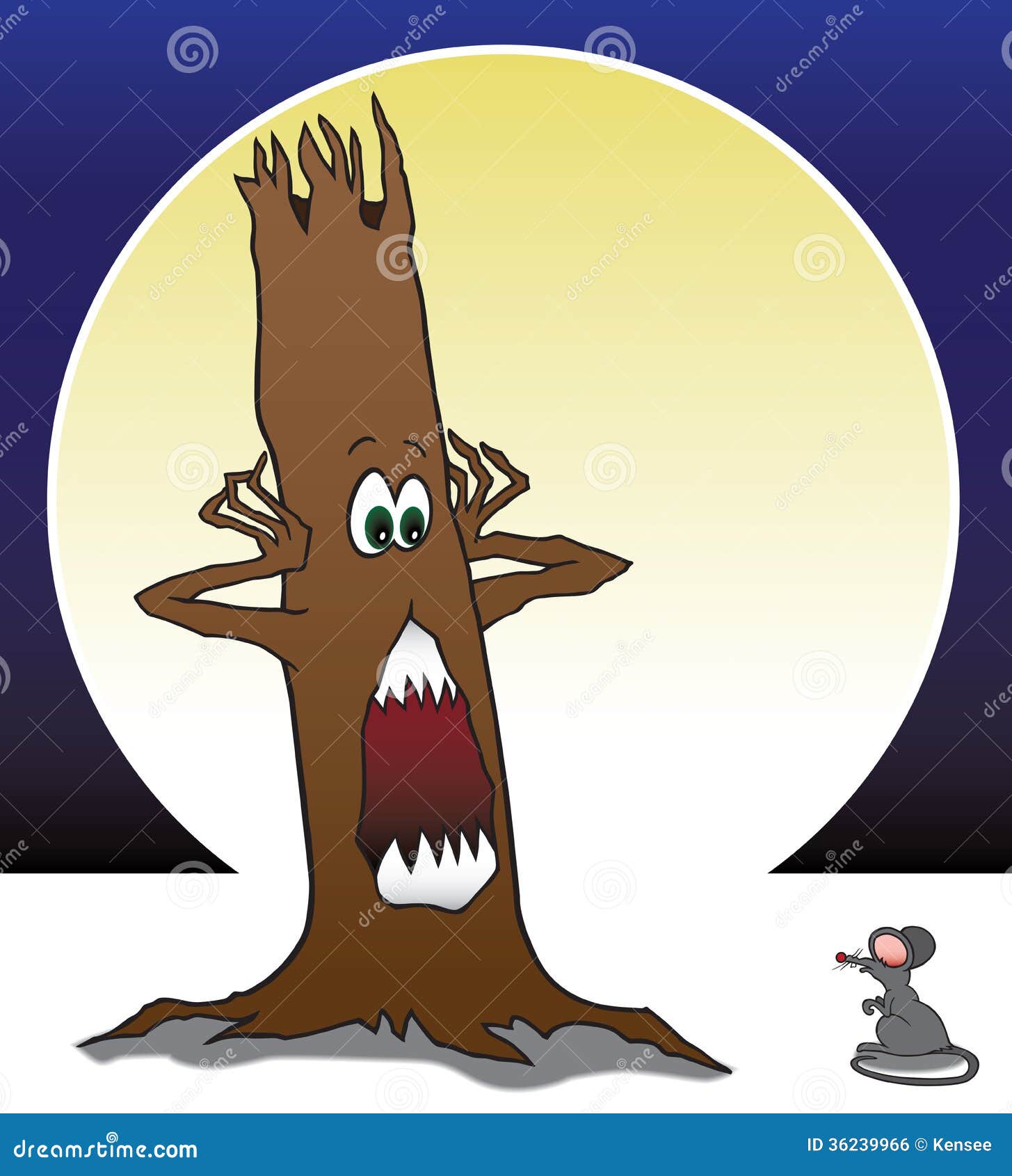 Frightened tree stock vector. Illustration of brute, humorous - 36239966