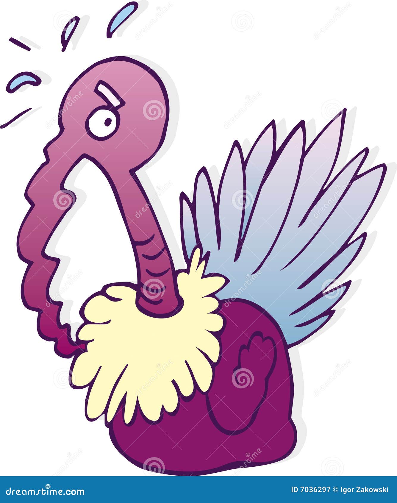 Frightened turkey stock vector. Illustration of drawing - 7036297