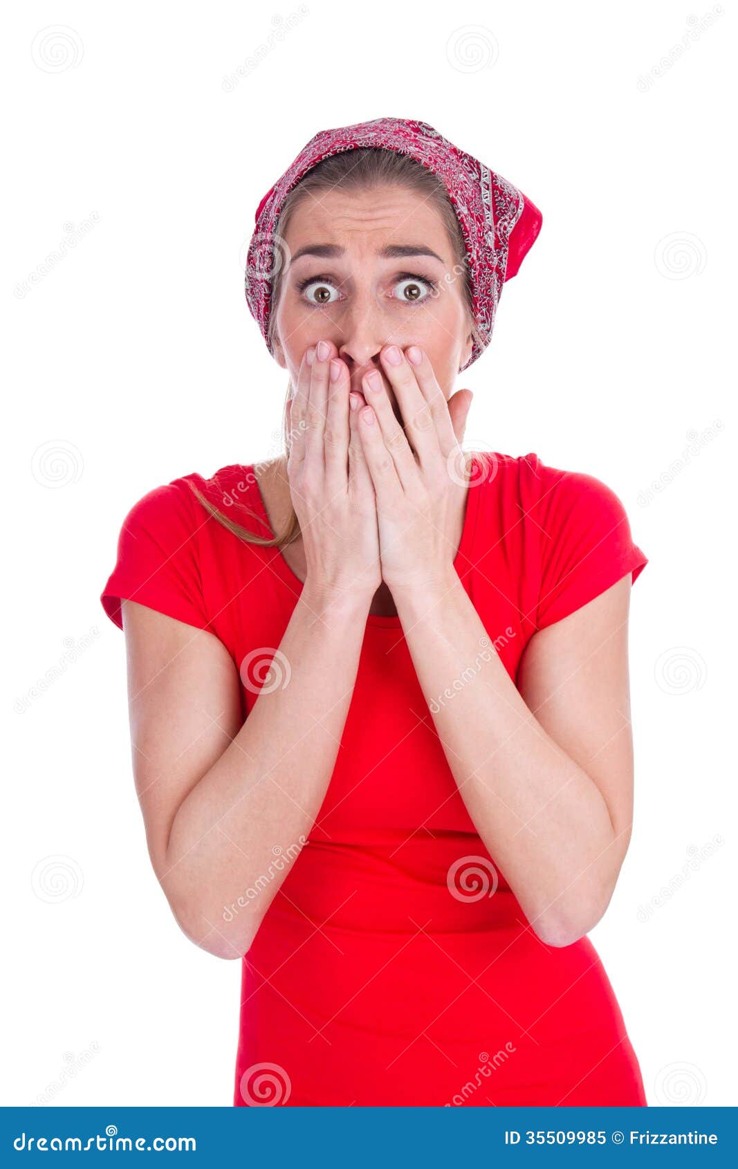 Frightened woman stock image. Image of alone, person - 35509985