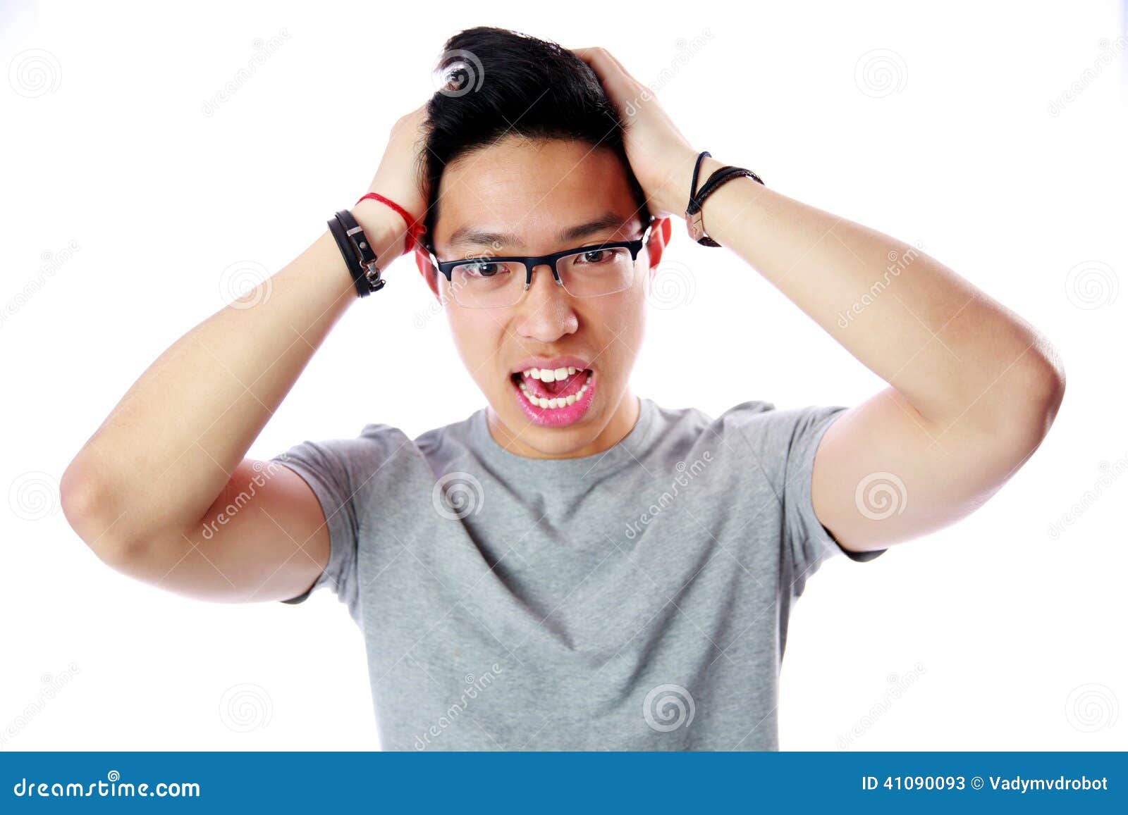 Frightened Young Asian Man Stock Image Image Of Scared 41090093