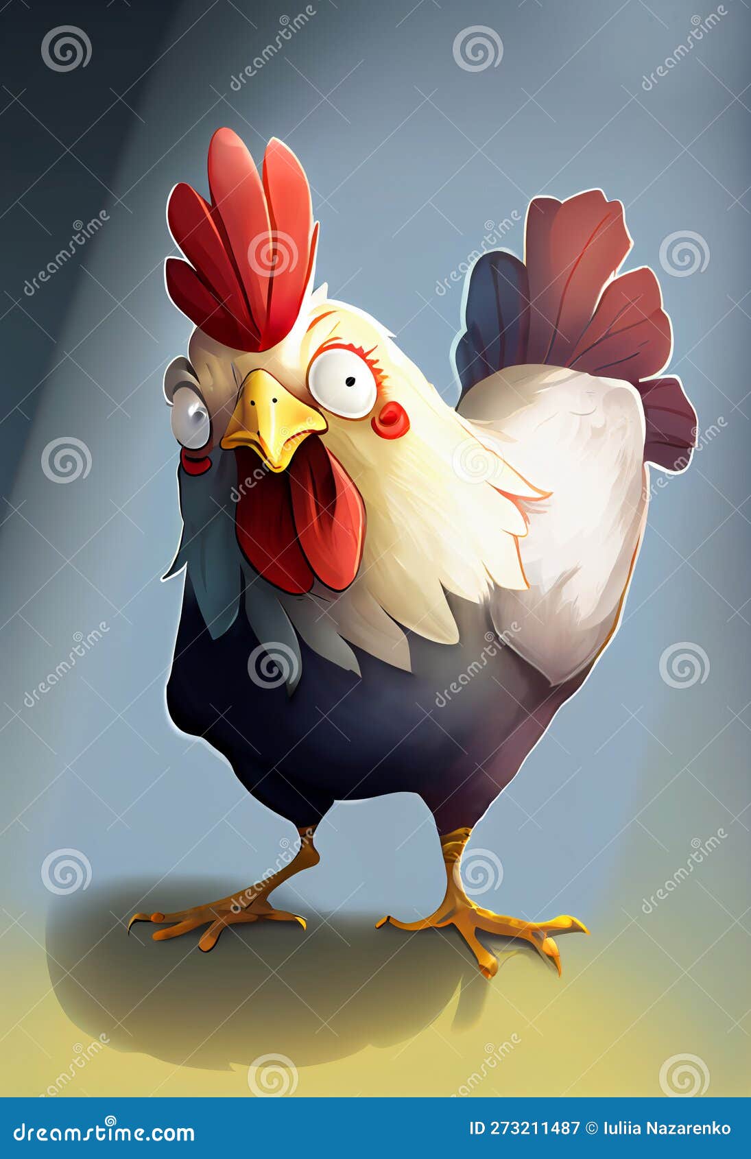 Frightened Young Rooster. AI Generated Stock Illustration ...