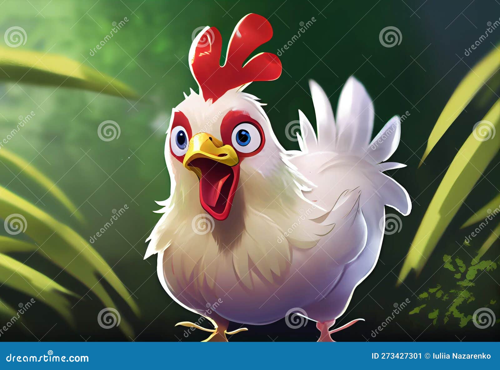 Frightened Young Rooster. AI Generated Stock Illustration ...