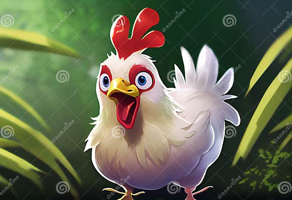 Frightened Young Rooster. AI Generated Stock Illustration ...