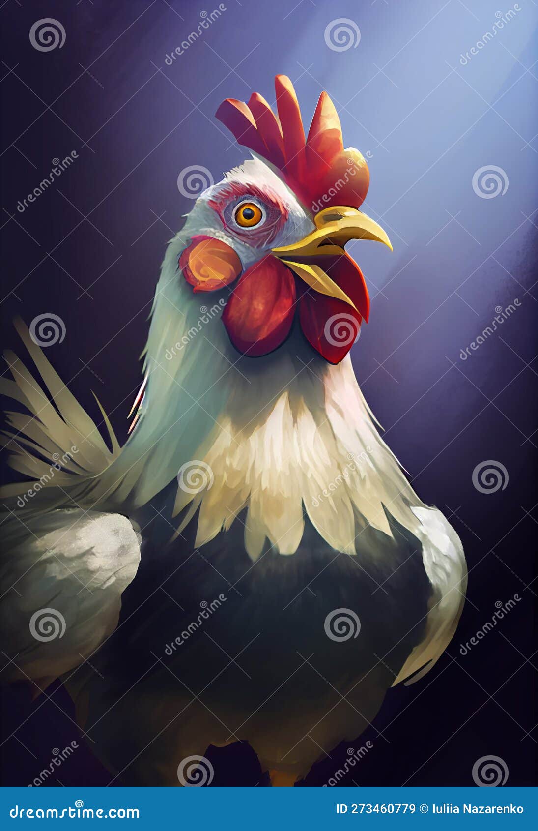 Frightened Young Rooster. AI Generated Stock Illustration ...