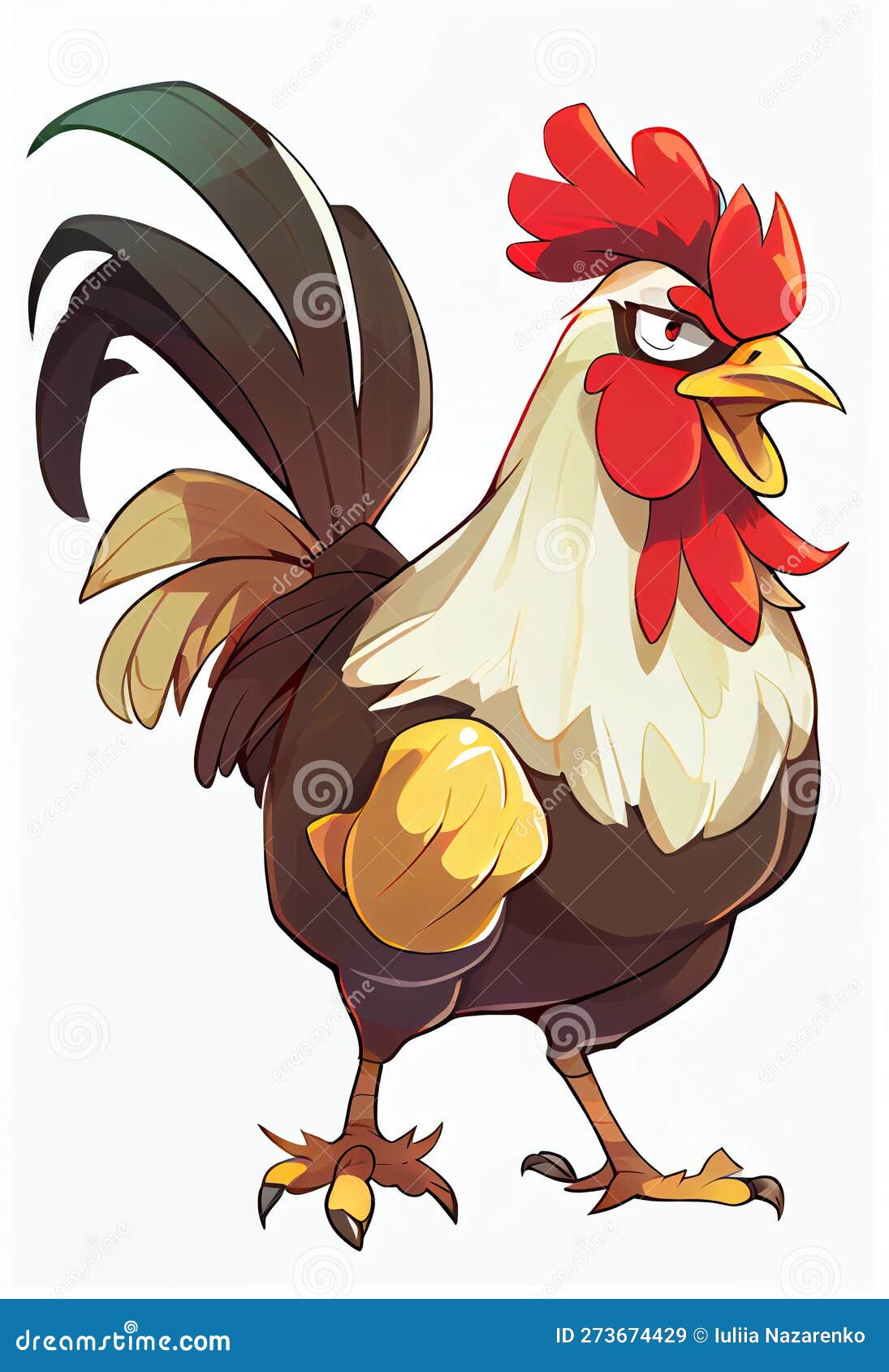 Frightened Young Rooster. AI Generated Stock Illustration ...
