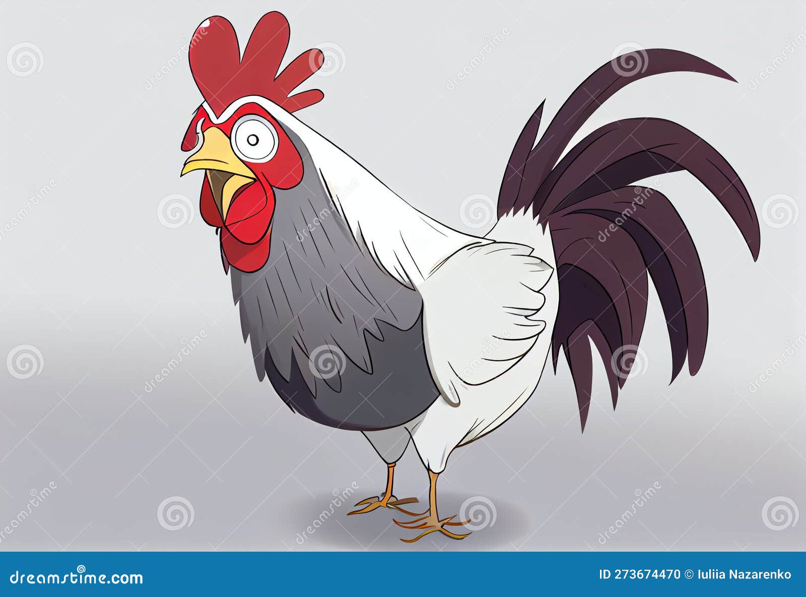 Frightened Young Rooster. AI Generated Stock Illustration ...