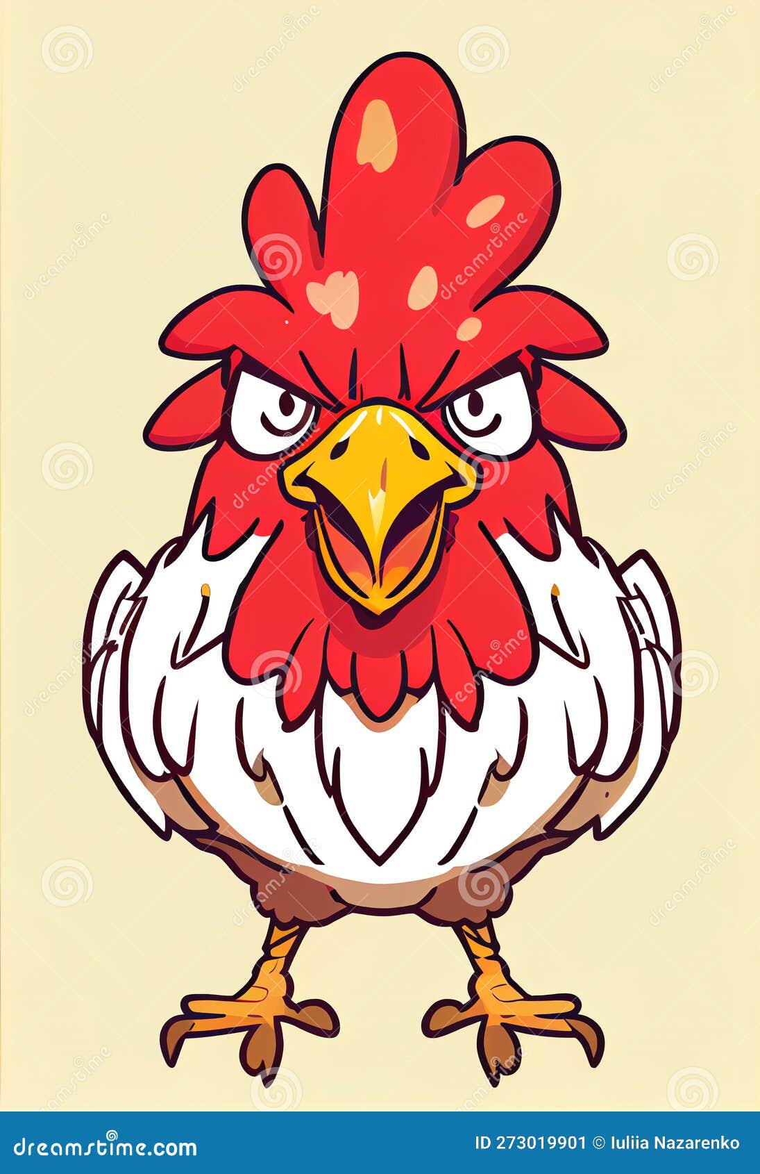 Frightened Young Rooster. AI Generated Stock Illustration ...