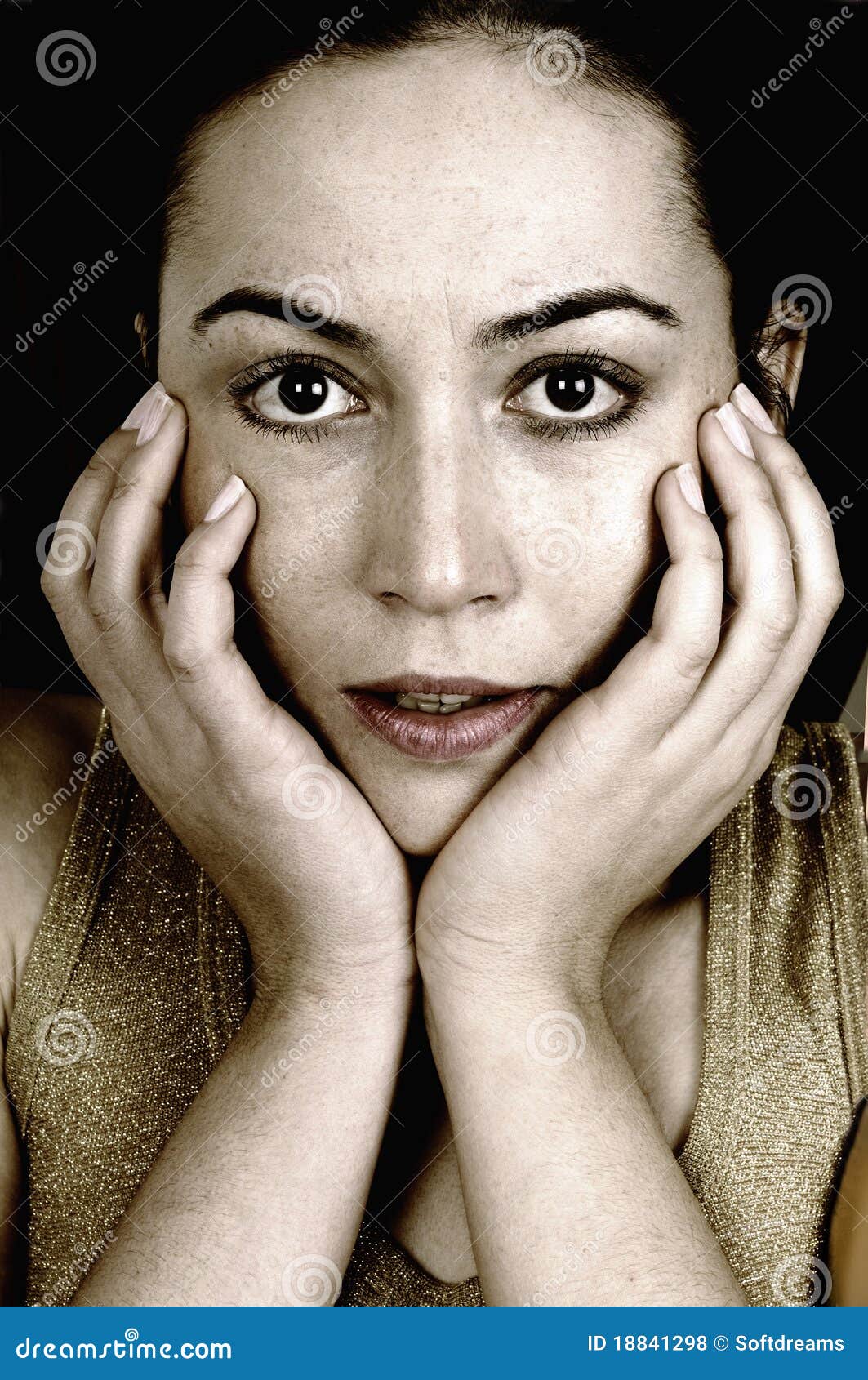 Frightened young woman stock photo. Image of glance, business - 18841298