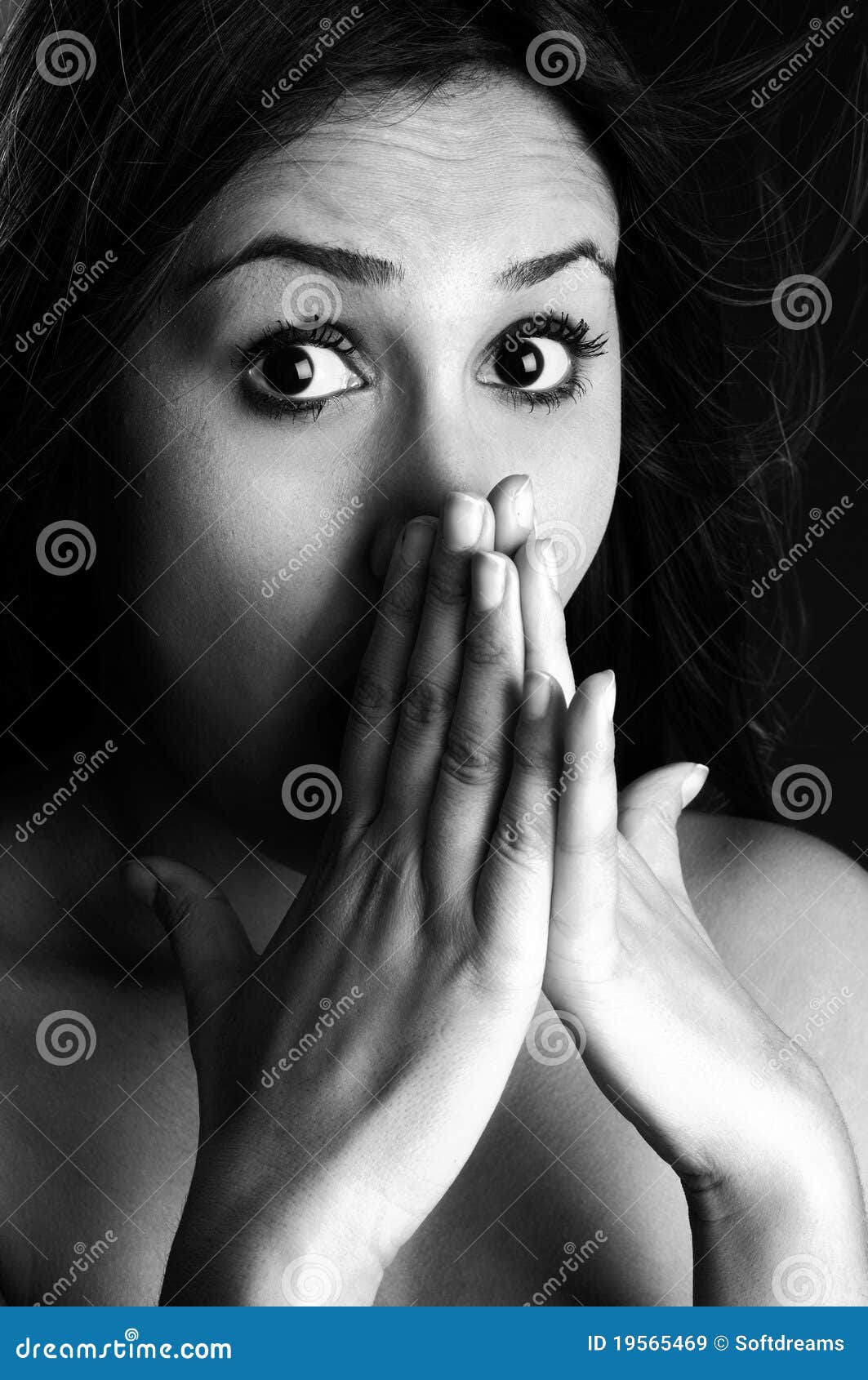 Frightened young woman stock image. Image of fantasy - 19565469