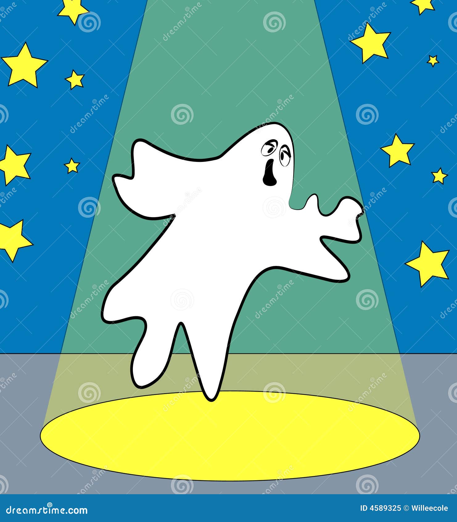 Frightful ghost stock vector. Illustration of glowing - 4589325