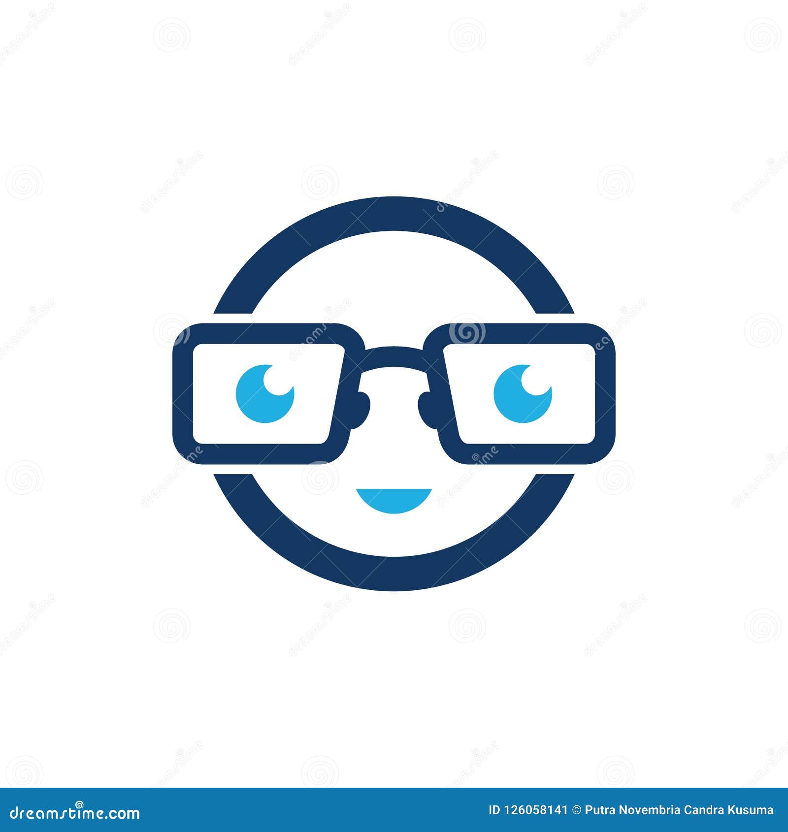 Friki Logo Icon Design De La Cara Ilustración del Vector - Ilustración ...