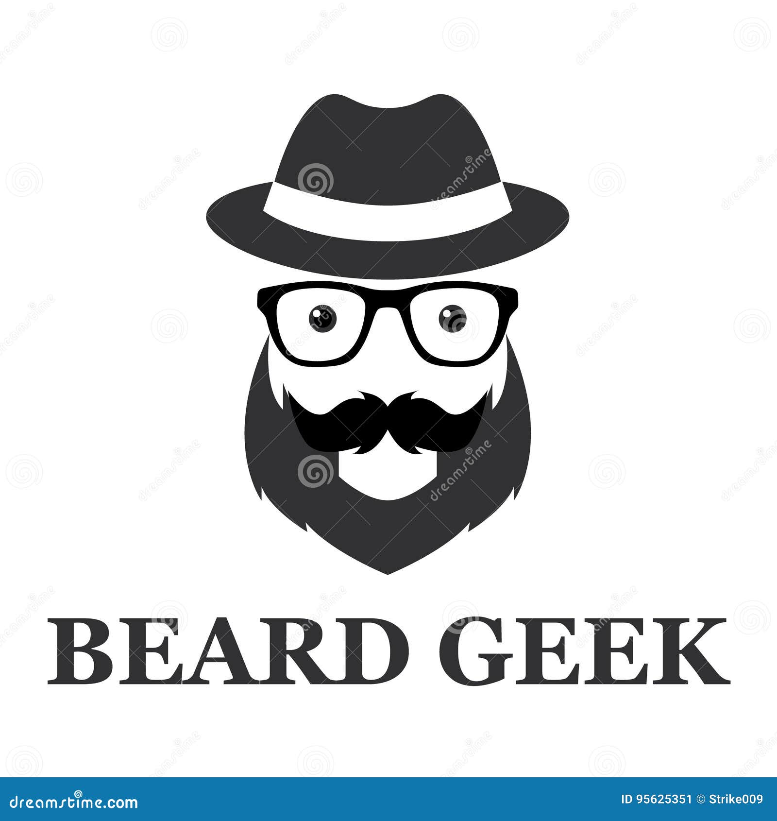 Friki Logo Illustration Design De La Barba Ilustración del Vector ...