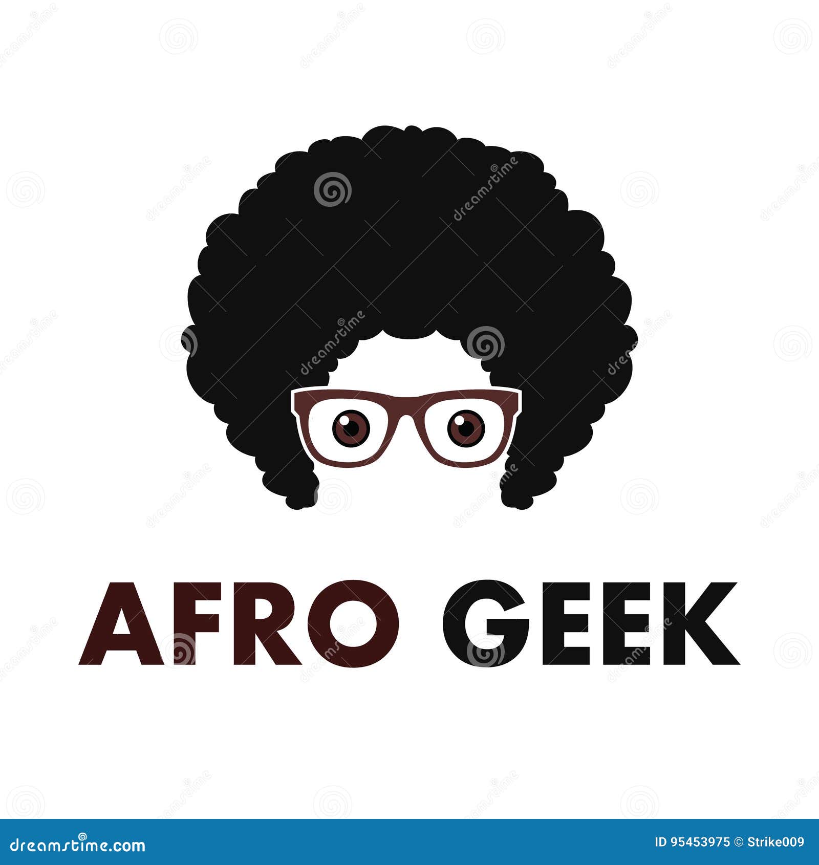 Friki Logo Vector Design Del Afro Ilustración del Vector - Ilustración ...