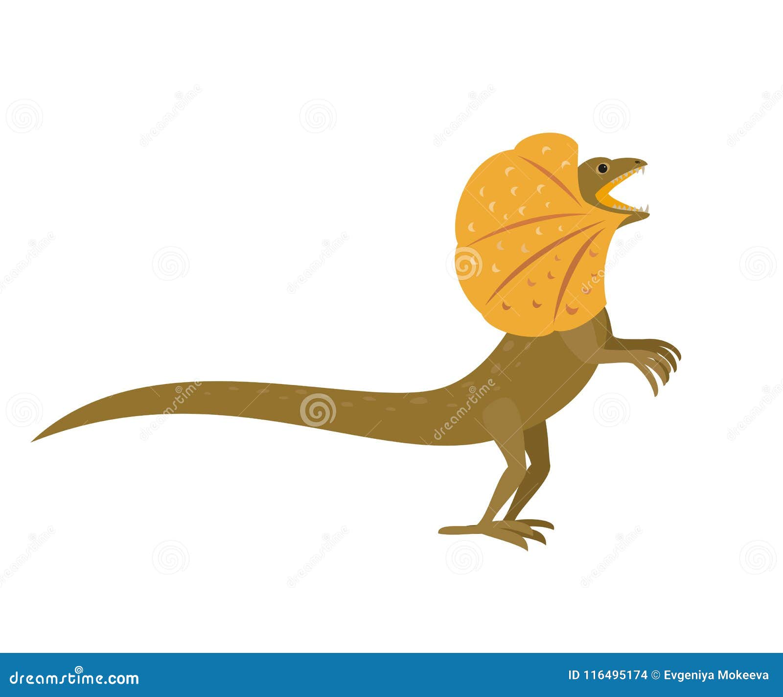 Frilled Lizard Running Cartoon Vector Seamless Background Wallpaper-01 ...