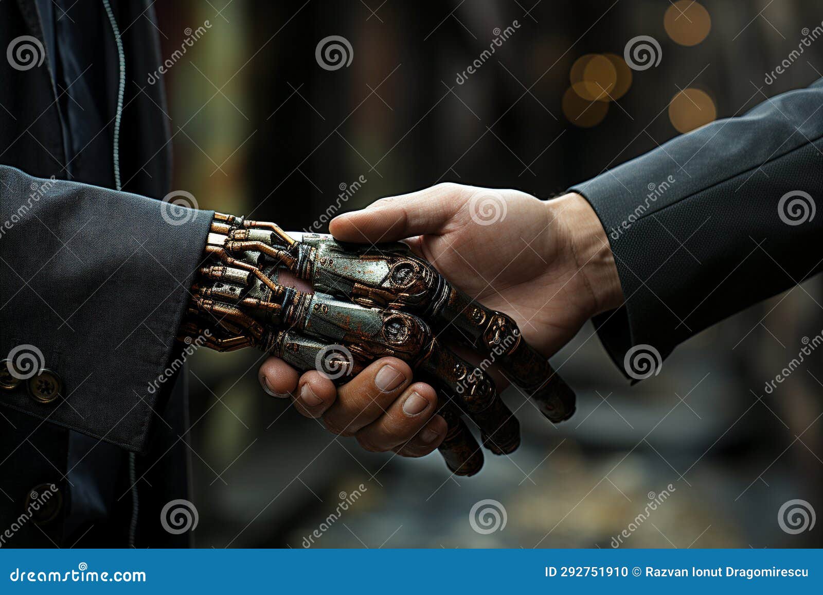 Handshake between a Robot and a Human, Symbolizing the Synergy between ...