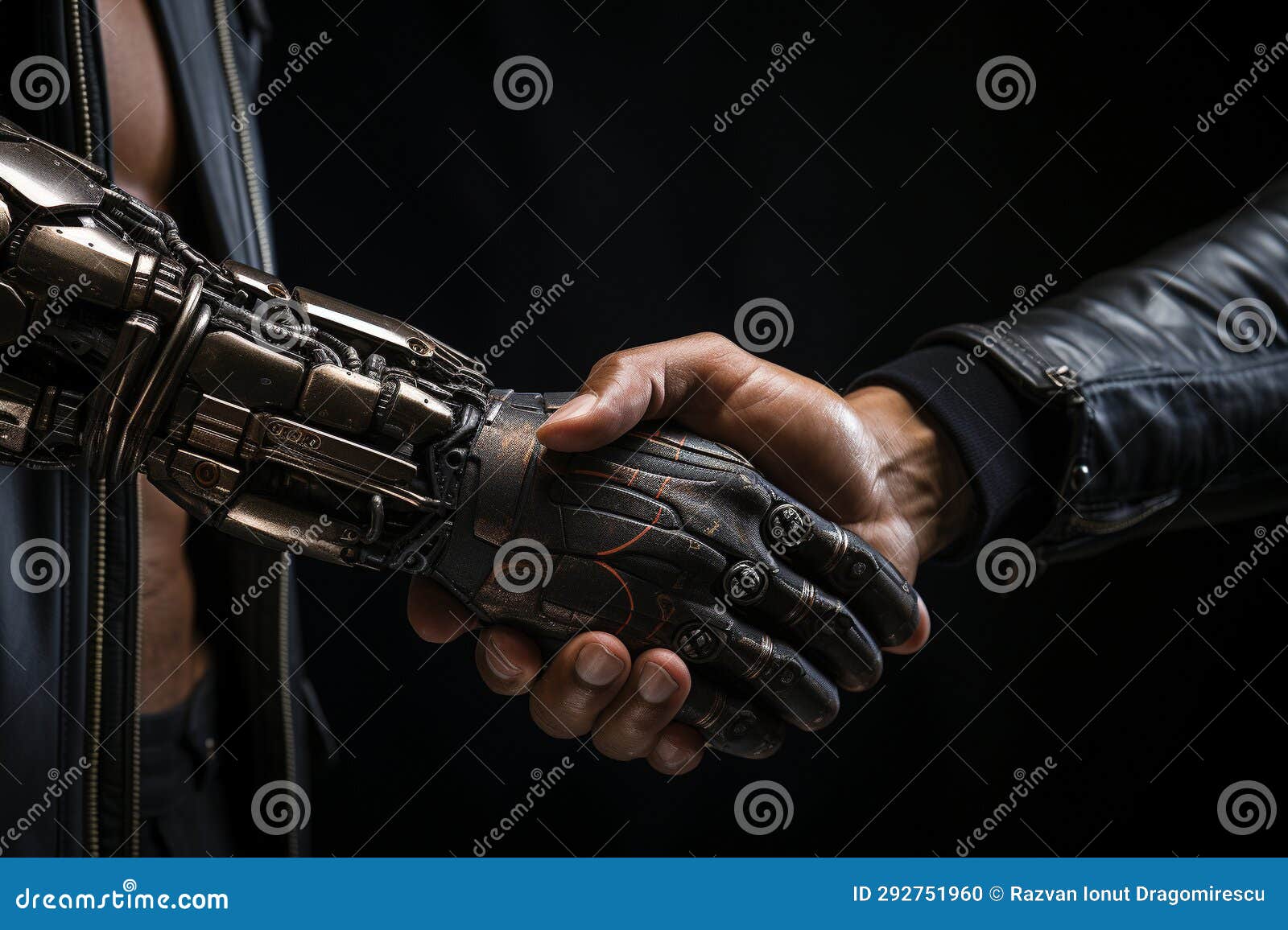 Handshake between a Robot and a Human, Symbolizing the Synergy between ...