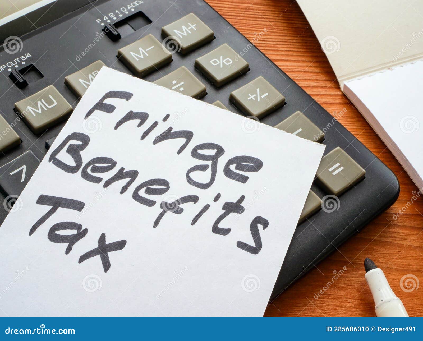 Fringe Benefits Tax on the Calculator. Stock Photo - Image of ...