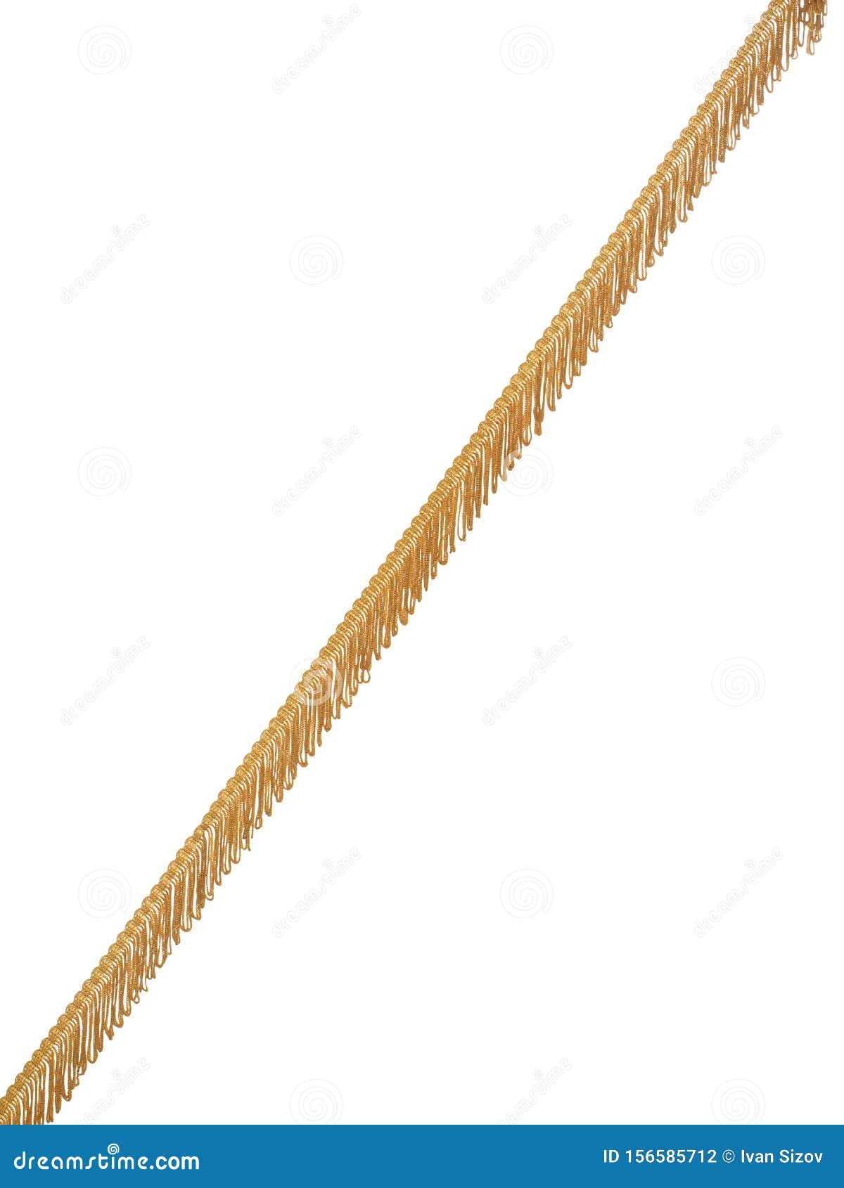 Fringe Woven from a Thin Cord Isolated on a White Background. Finishing ...