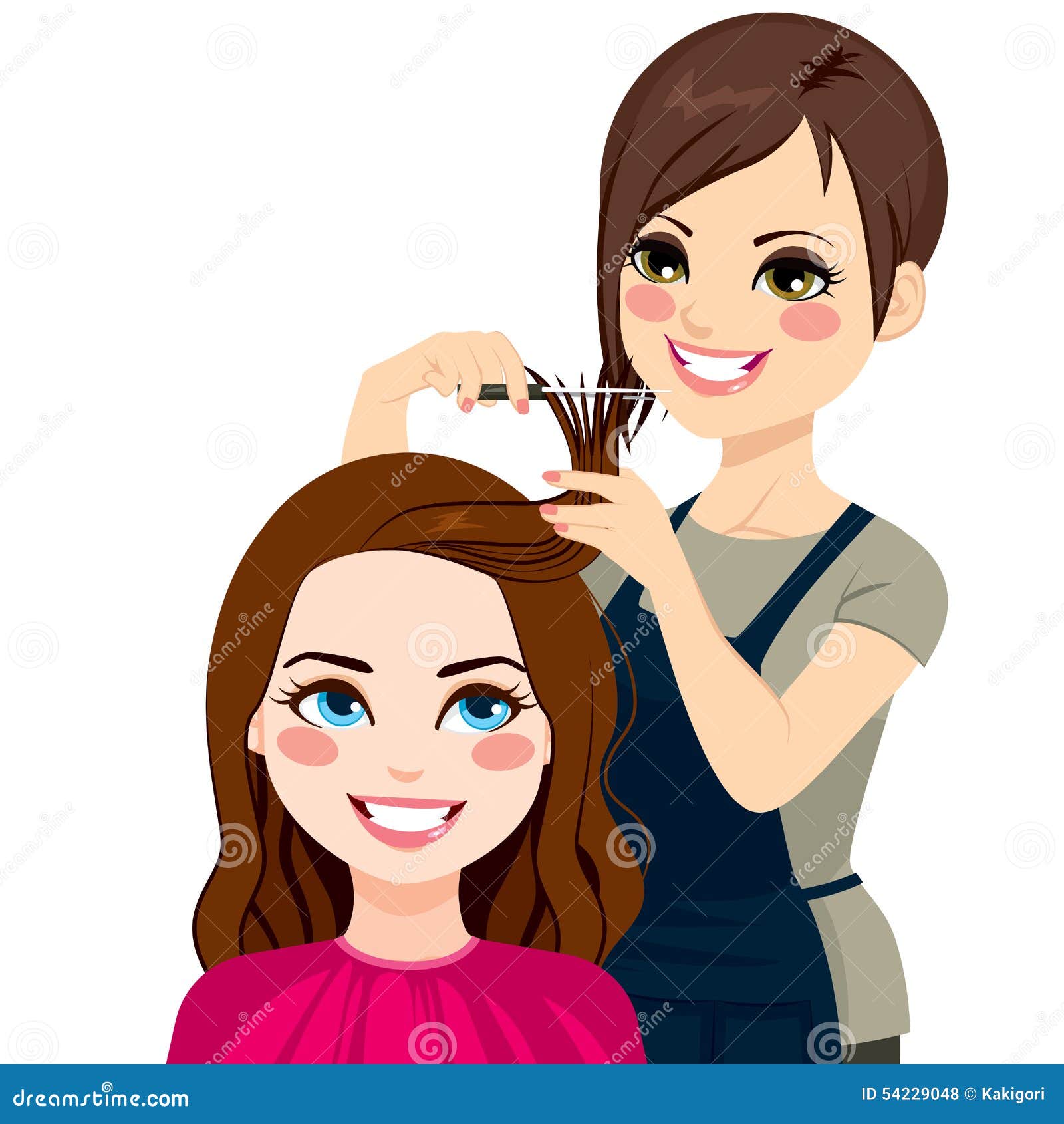 Frisör Cutting Fringe vektor illustrationer. Illustration av huvud ...