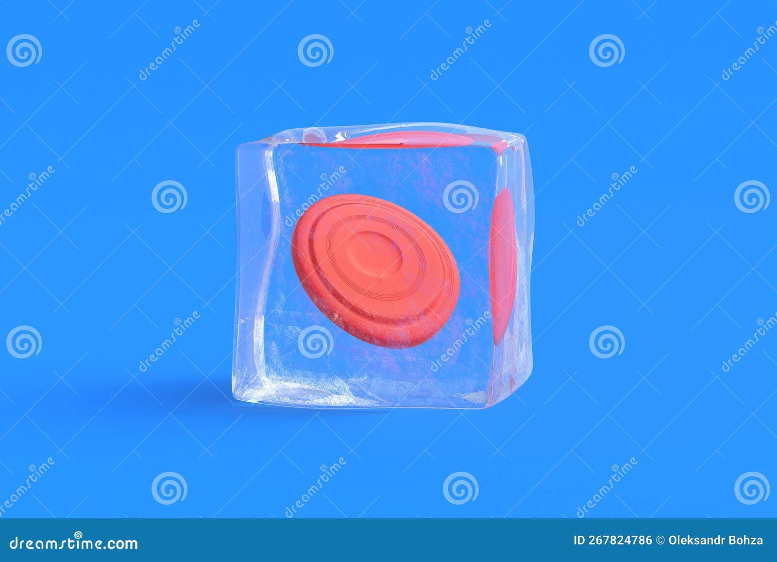Frisbee in ice cube stock illustration. Illustration of active - 267824786