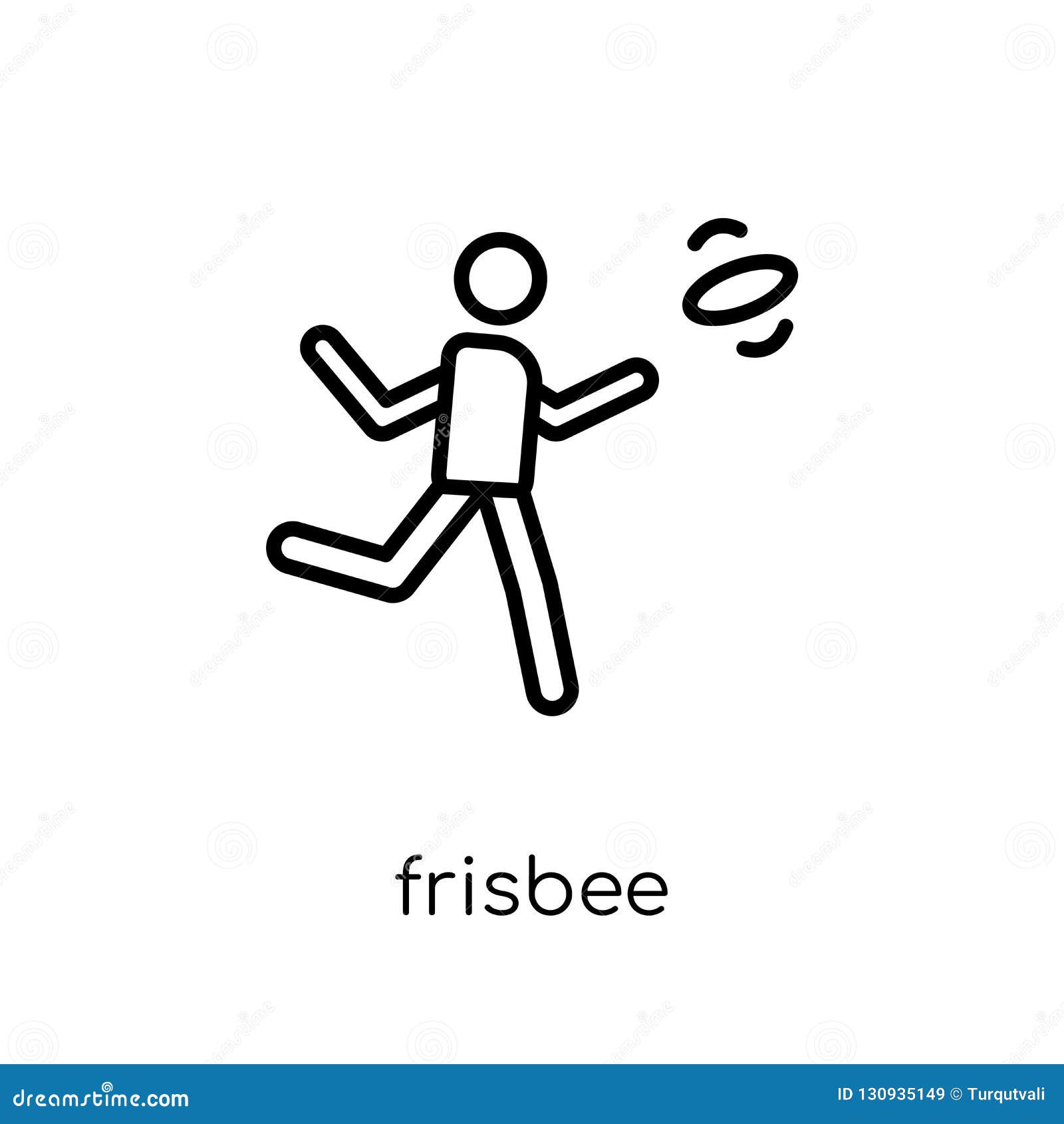 Frisbee Icon. Trendy Modern Flat Linear Vector Frisbee Icon on W Stock ...