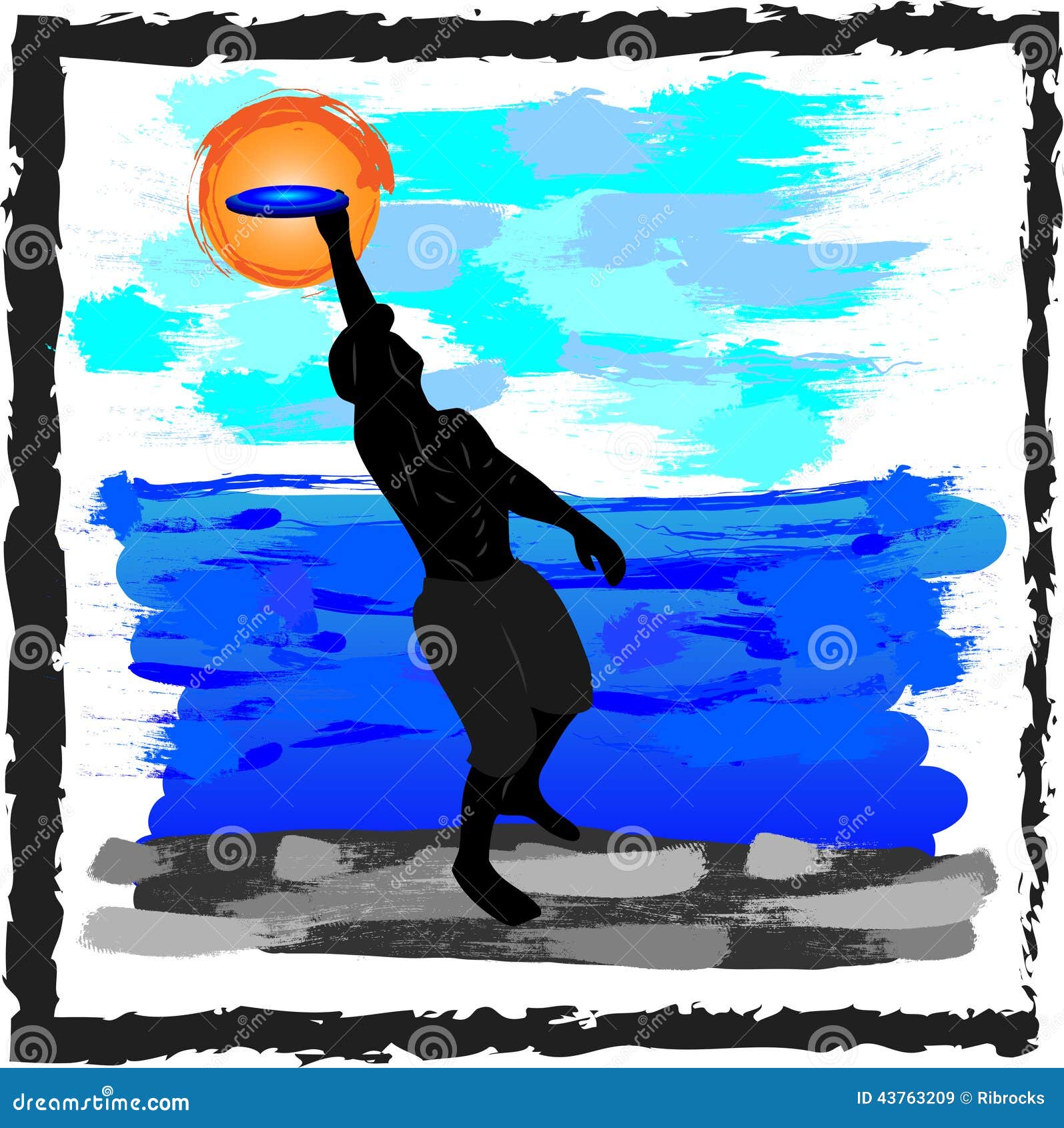 Frisbee Player Catching Flying Frisbee Cartoon Vector | CartoonDealer ...