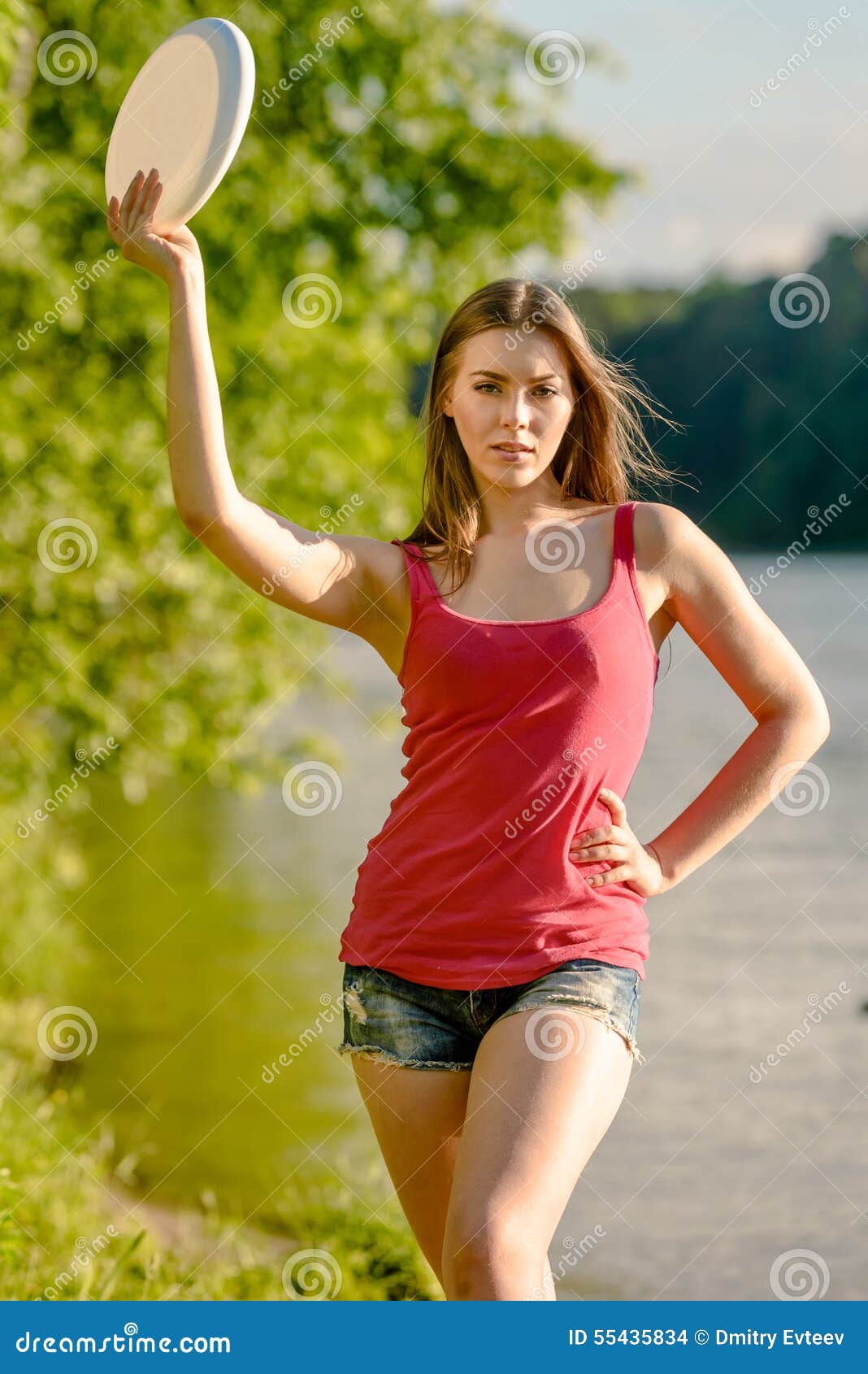 Frisbee player stock photo. Image of beauty, green, countryside - 55435834
