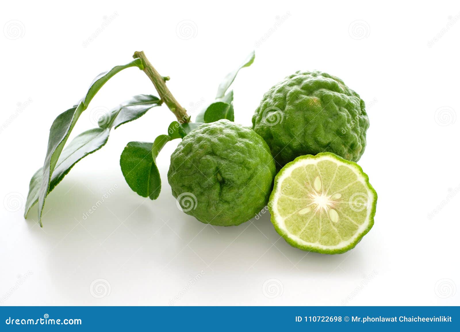 Frische Bergamotte Mit Blatt Stockfoto - Bild von geschmack, getrennt ...