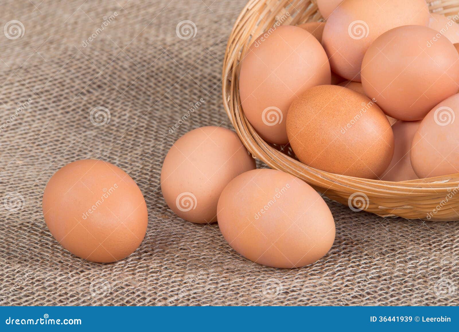 Frische Eier im Korb stockbild. Bild von protein, morgen - 36441939