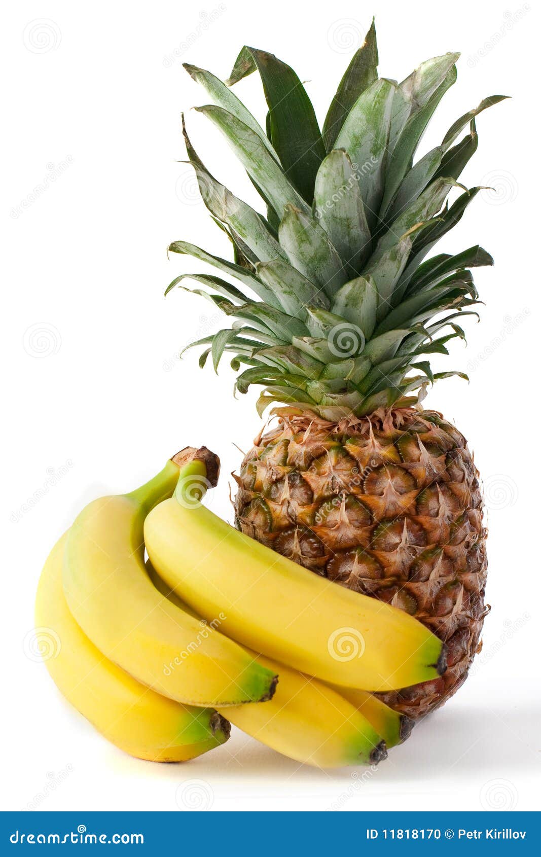 Frische Getrennte Ananas Und Bananen Stockfoto - Bild von hintergrund ...