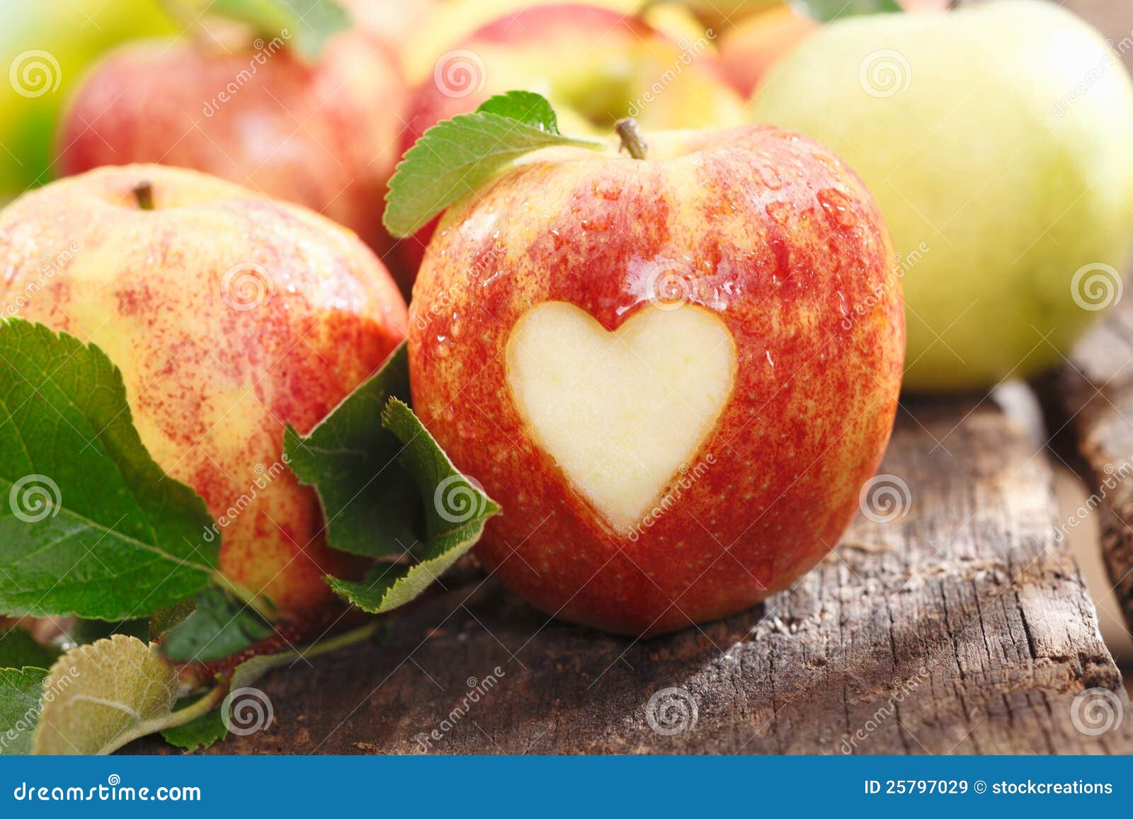 Frischer Roter Apfel Mit Innerausschnitt Stockbild - Bild von ...