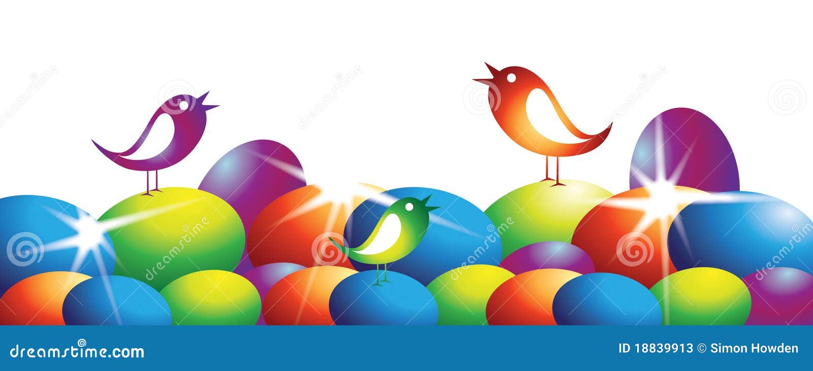 Frise de Pâques illustration stock. Illustration du oeufs - 18839913