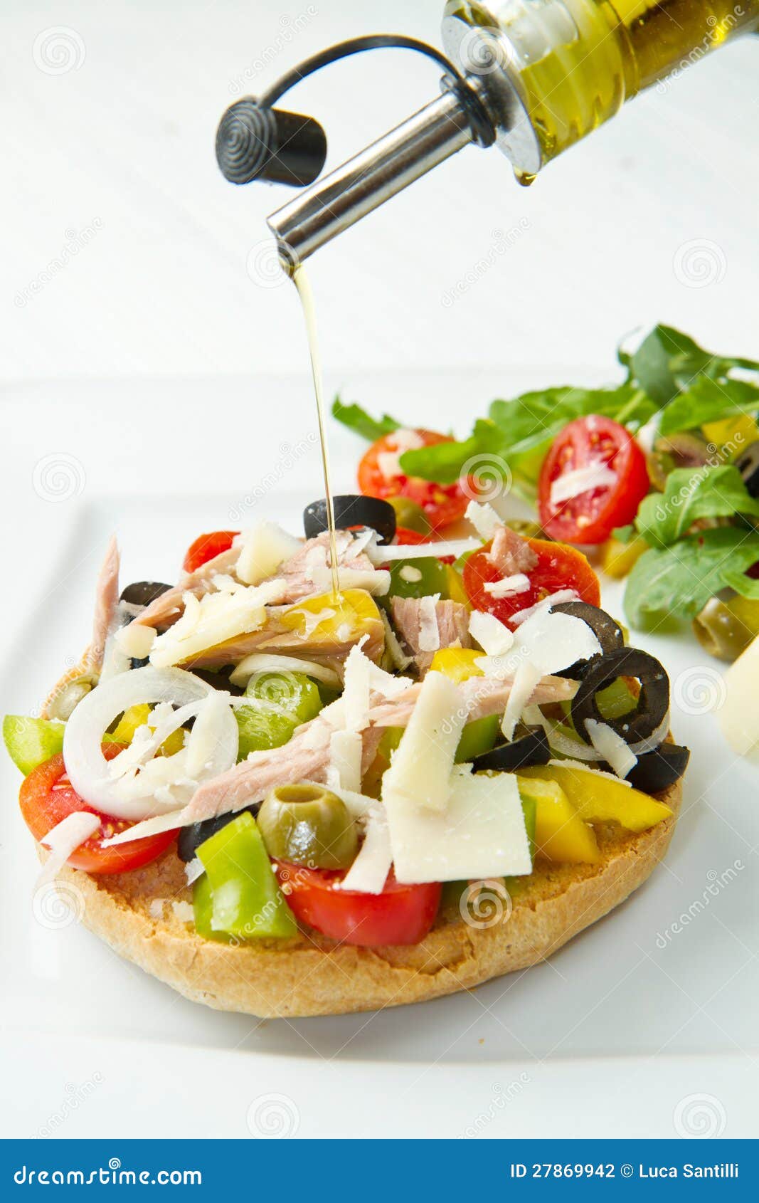 Frisella with Vegetables and Tuna Stock Photo - Image of fresh ...